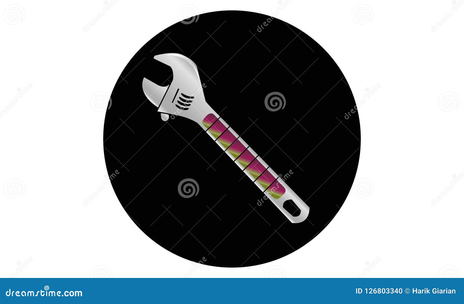 Wrench Sticker-vector stock vector. Illustration of used - 126803340