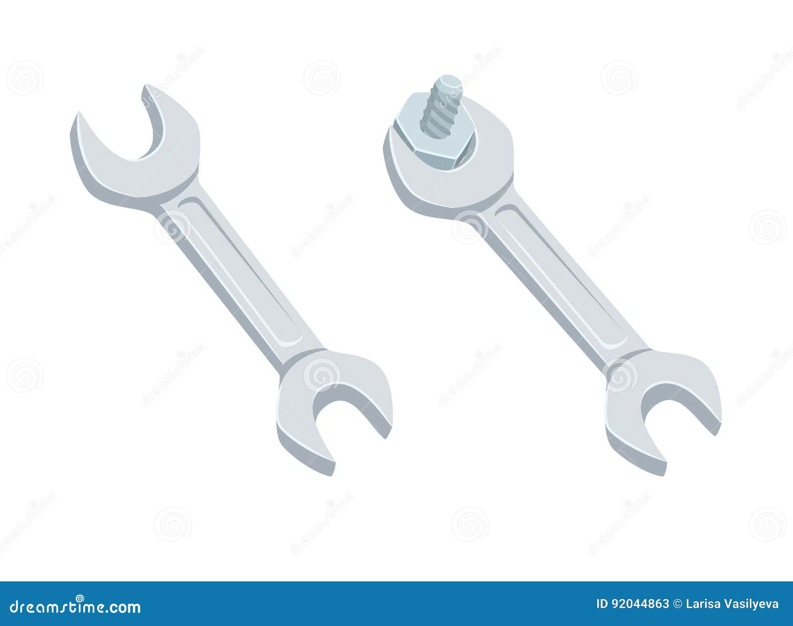 Wrench tighten the screws stock vector. Illustration of repair - 92044863