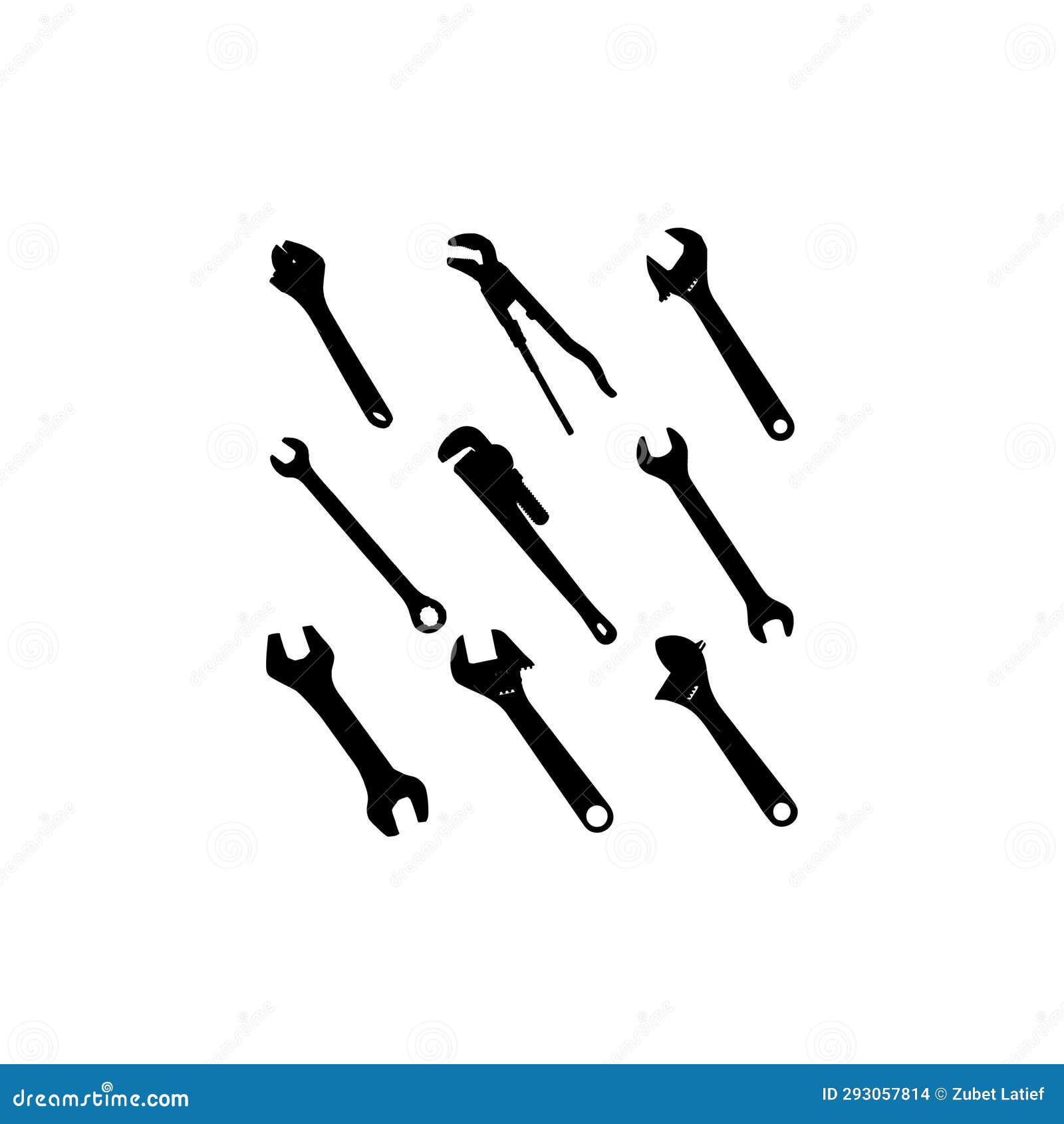 Wrench Tool Equipment Illustration Set Creative Design Stock Vector ...