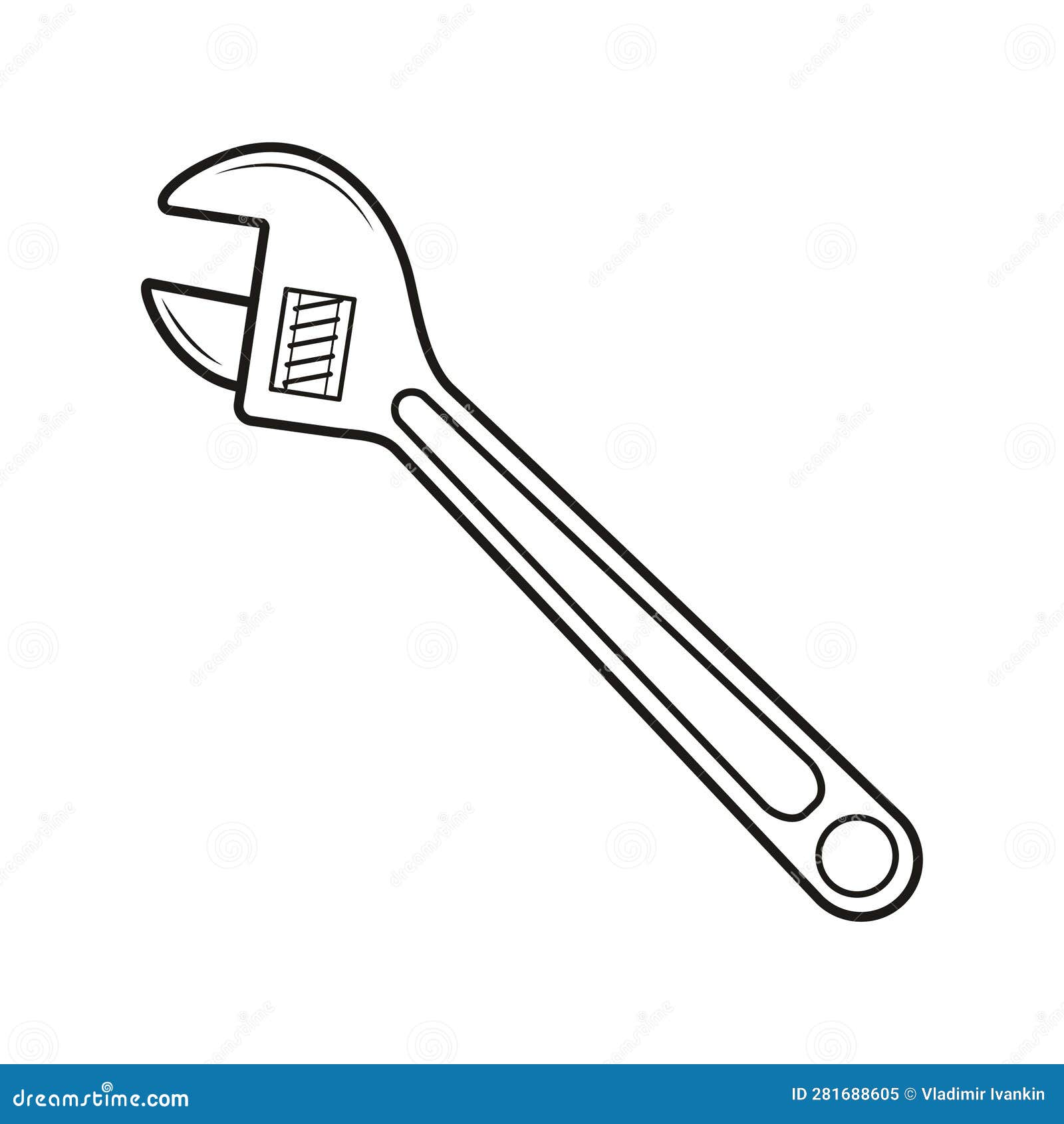 Wrench Tool Vector Line Style Stock Vector - Illustration of icon ...