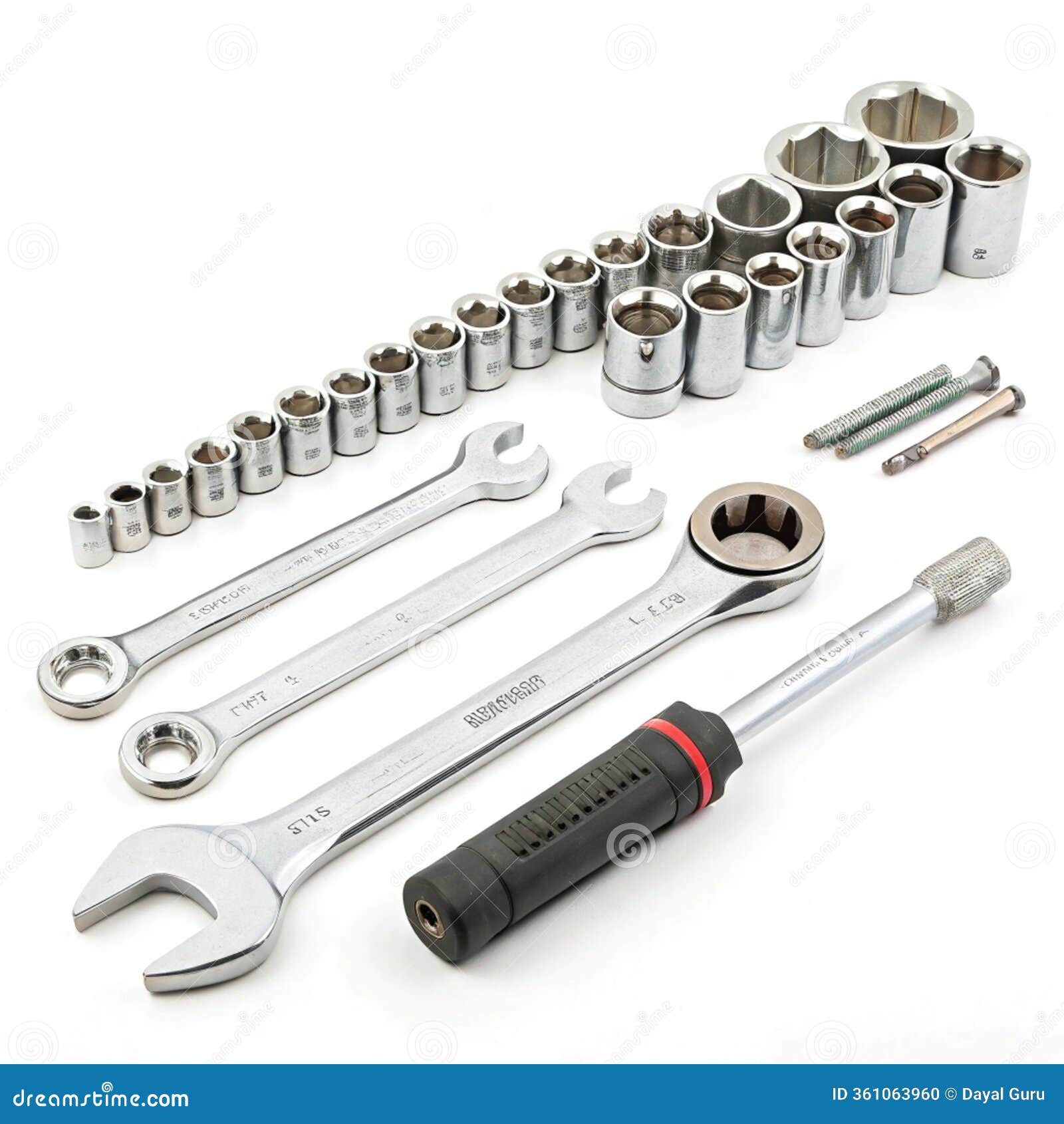 Wrench Toolkit Isolated on White Background Stock Illustration ...
