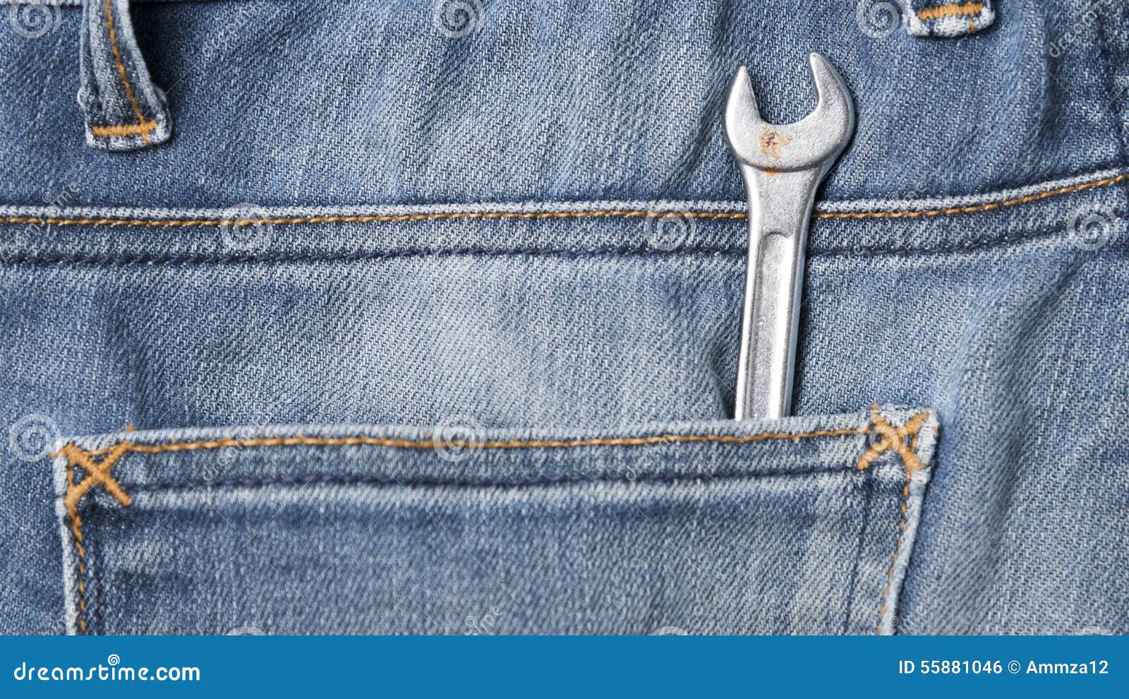 Wrench tools in jean pants stock photo. Image of chrome - 55881046