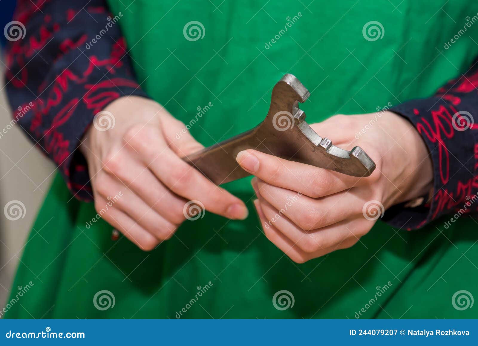 The Wrench is in the Turner& X27;s Hand. Stock Image - Image of ...