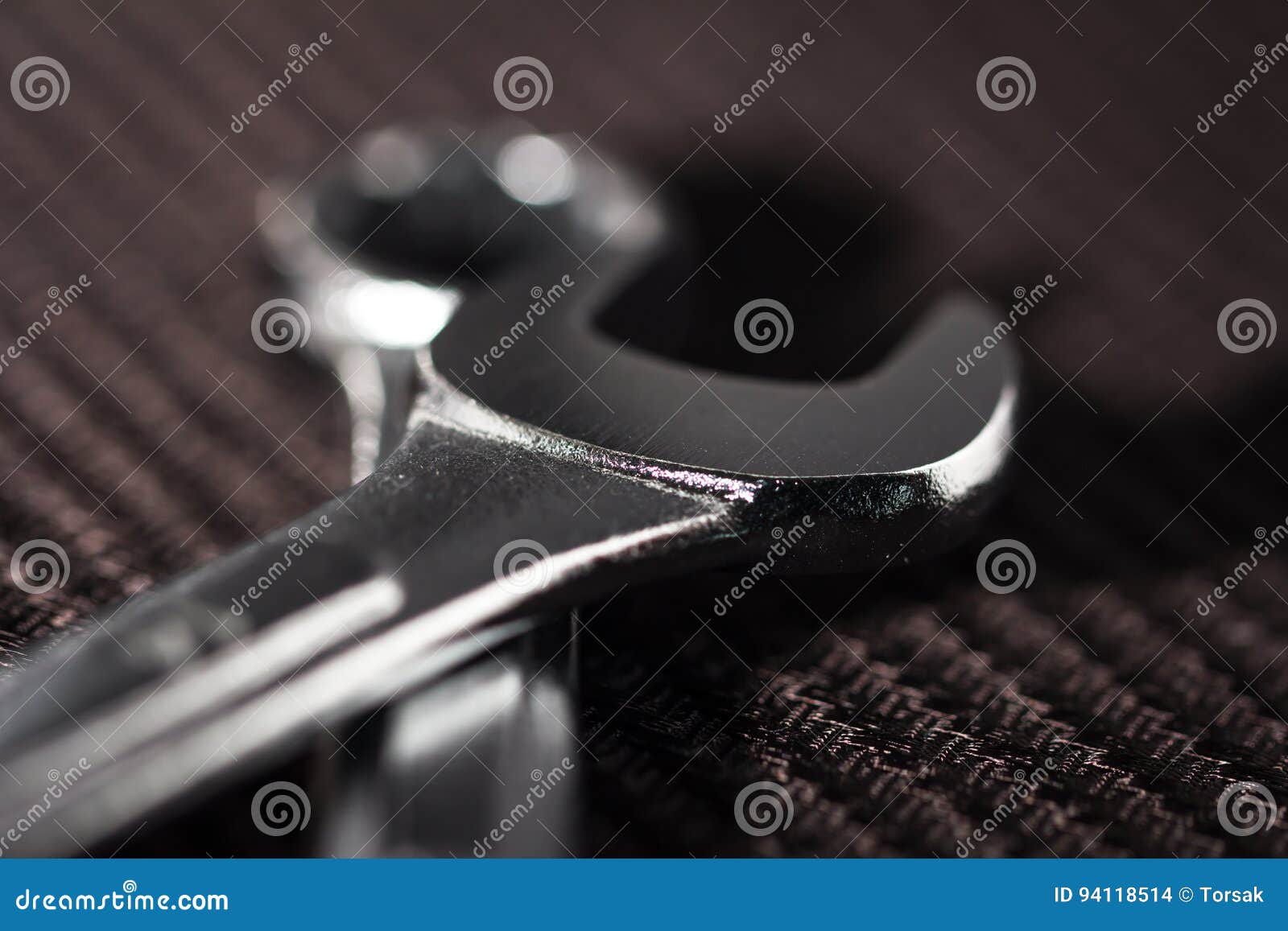 Wrench on wooden table stock photo. Image of plier, tool - 94118514