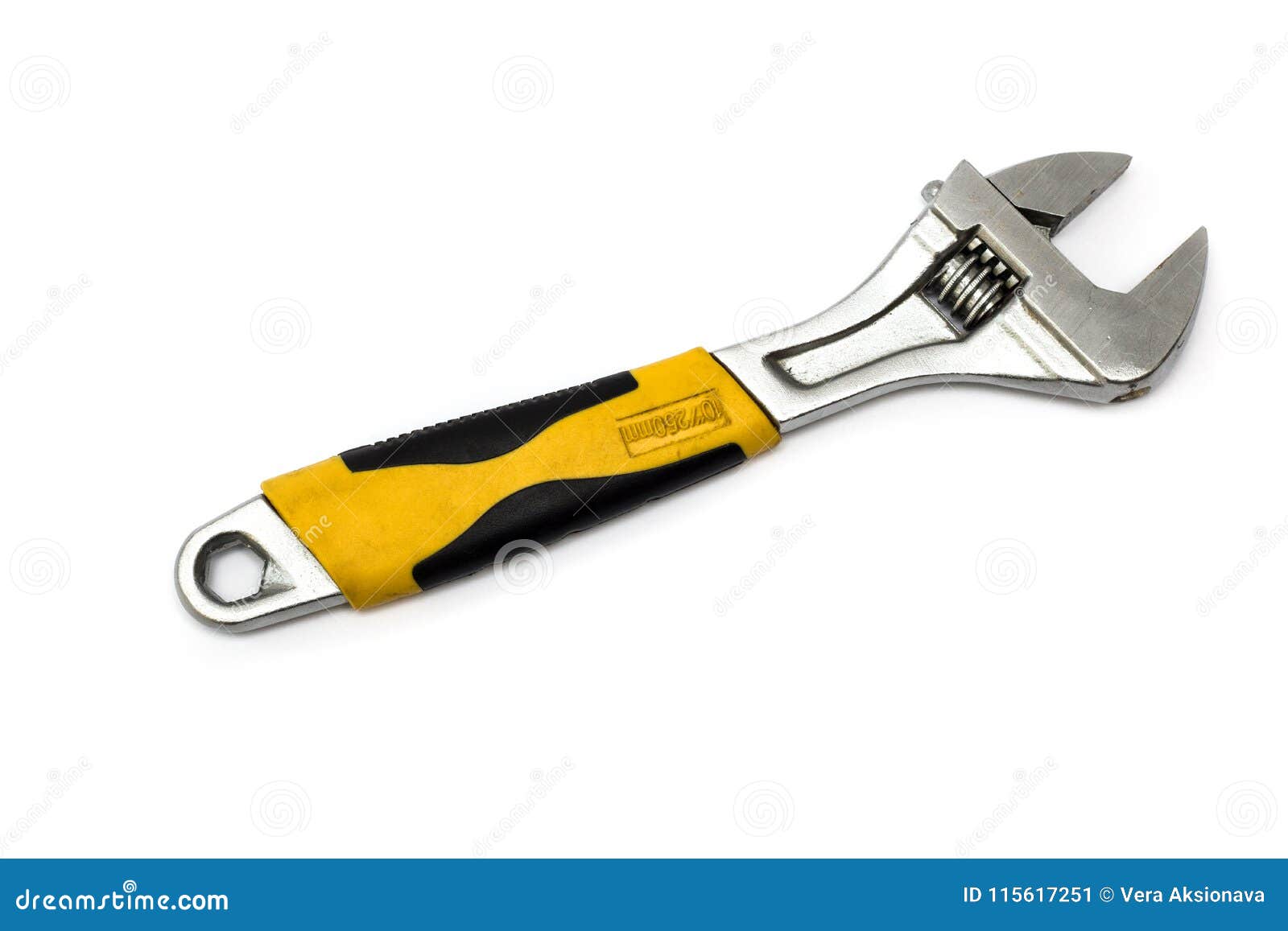 Wrench with a Yellow Handle on a White Background Stock Image - Image ...