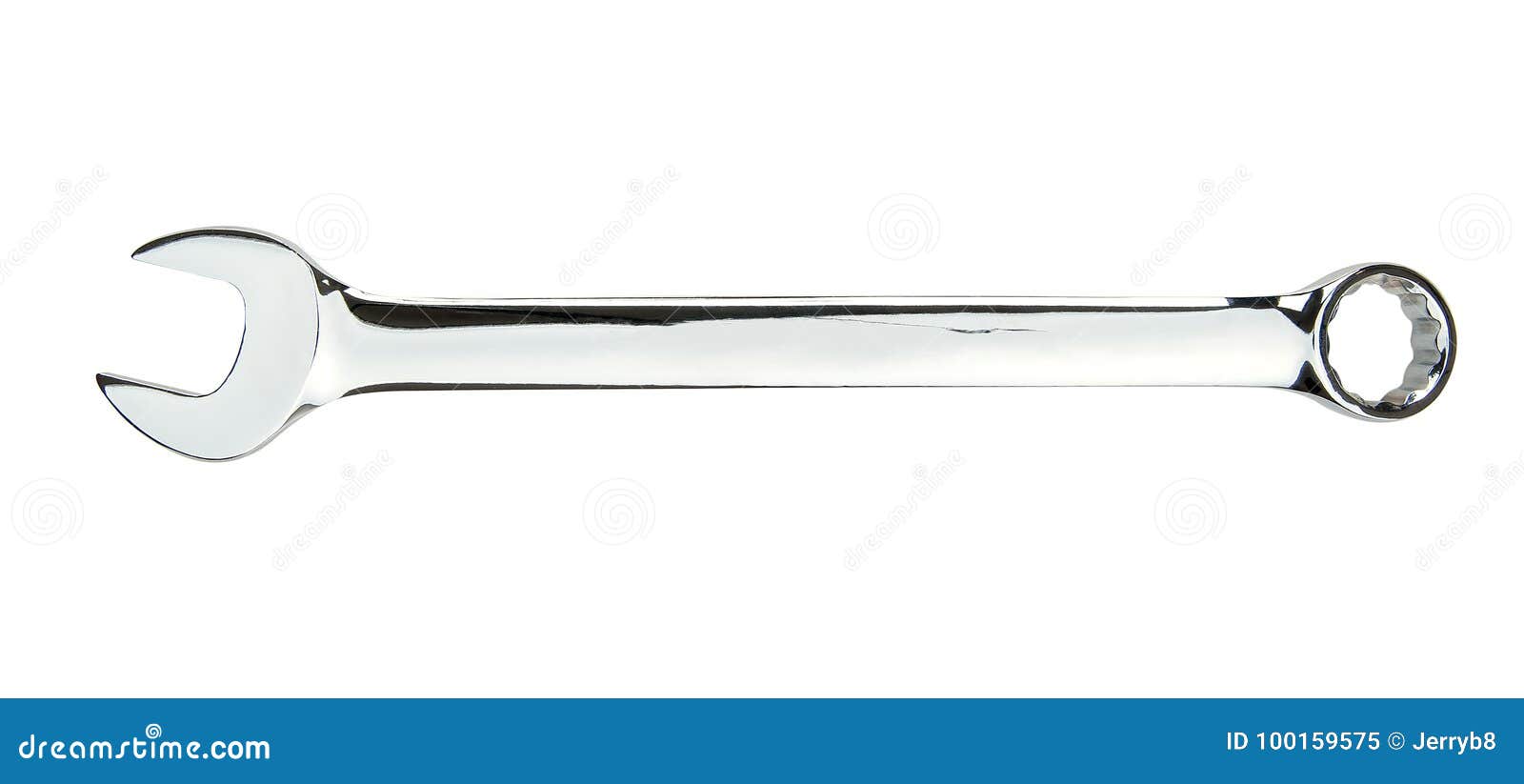 Single Wrench Isolated on White Stock Image - Image of open, chrome ...