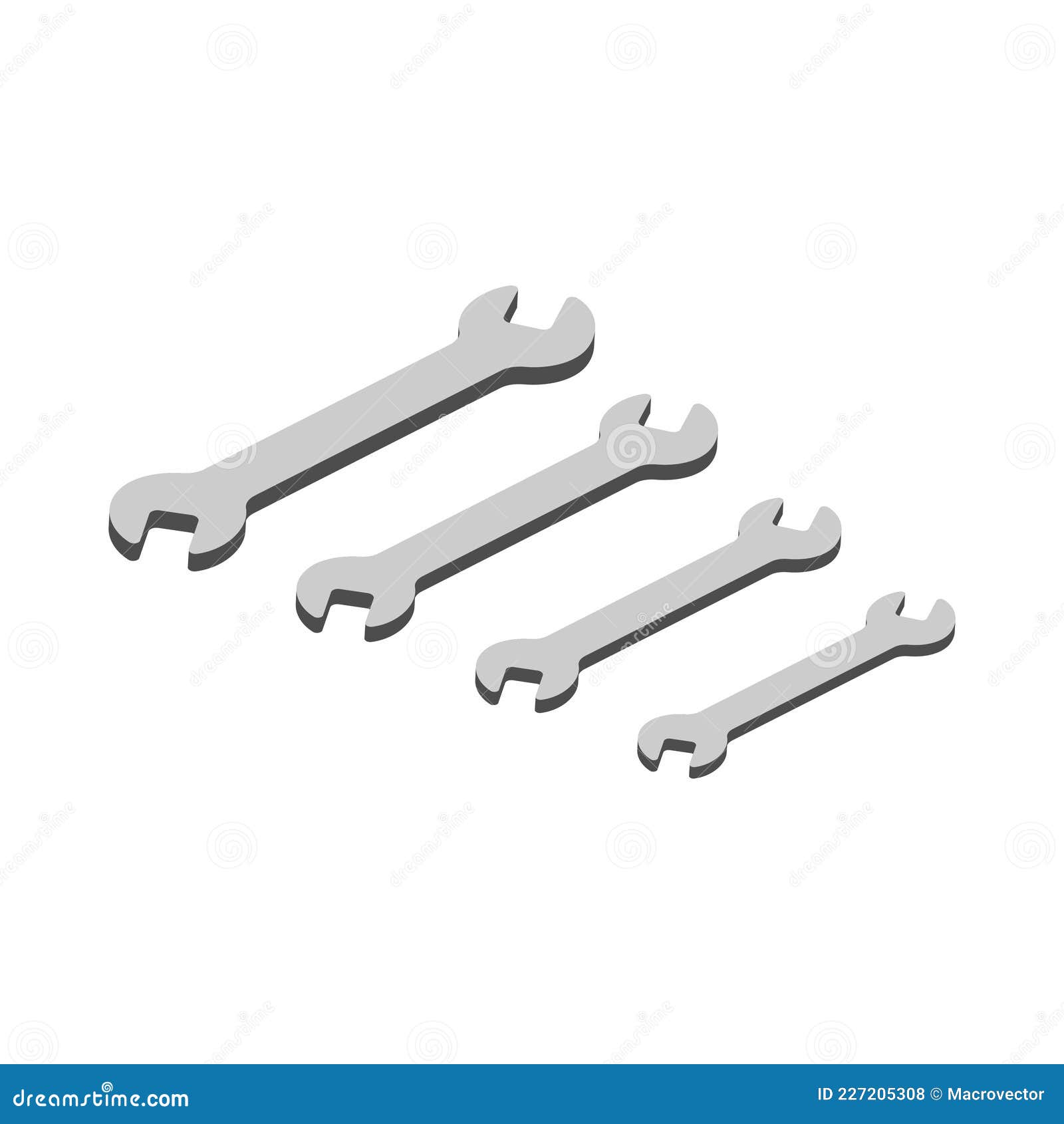 Wrenches Isometric Illustration Stock Vector - Illustration of size ...