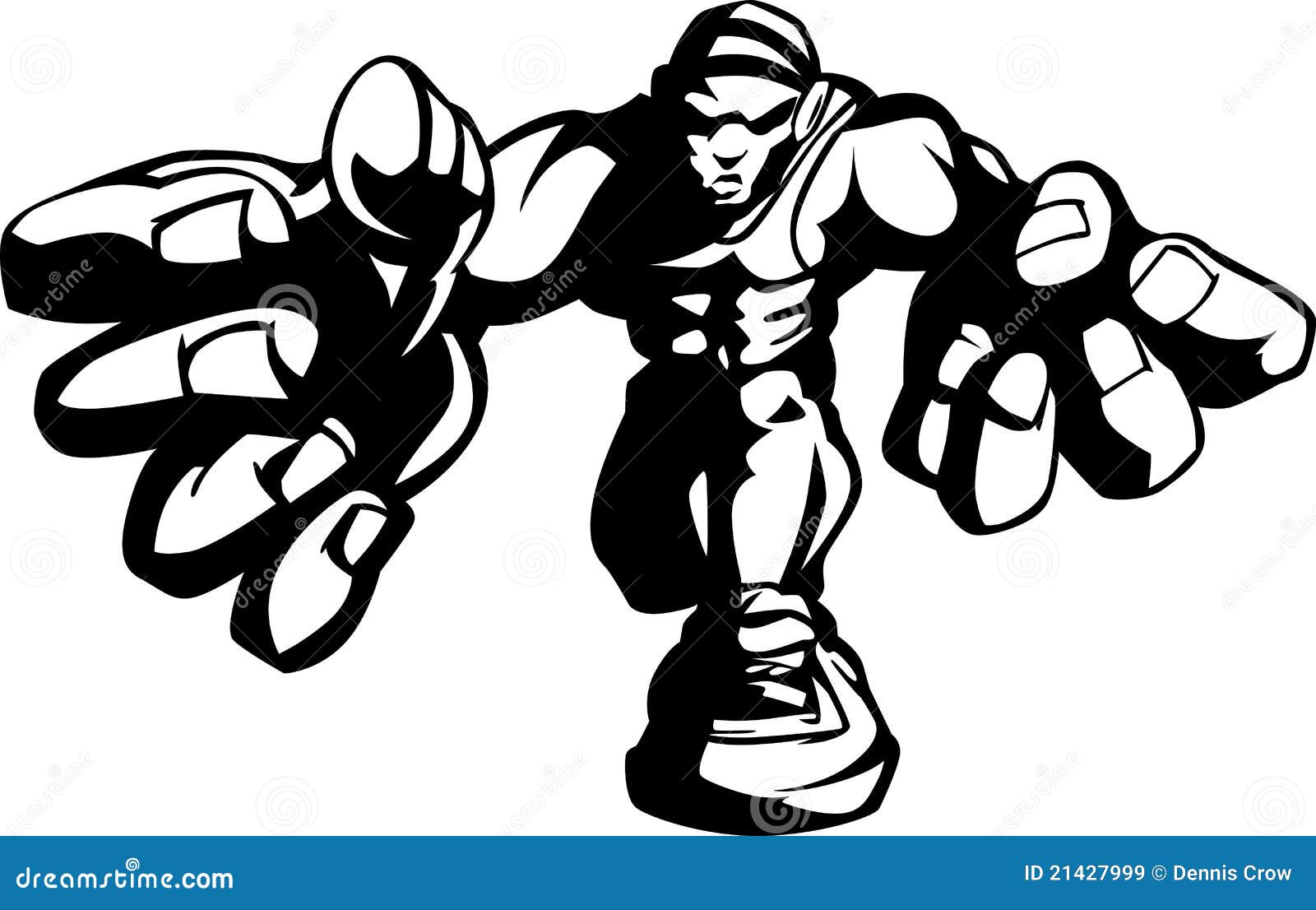 Wrestler Cartoon Shadow Image Stock Vector - Illustration of mascot ...