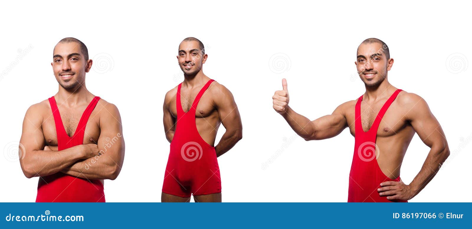 The Wrestler in Red Dress Isolated on the White Stock Photo - Image of ...