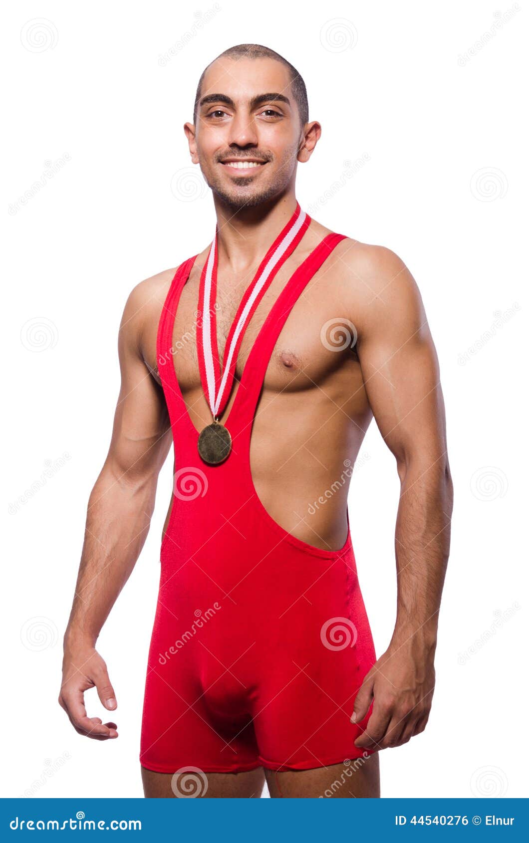 The Wrestler In Red Dress Isolated On The White Background Royalty-Free ...