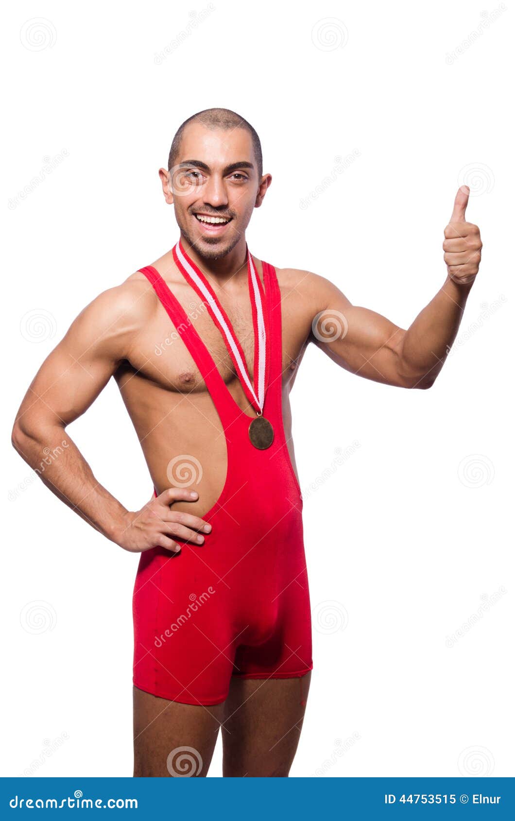 The Wrestler In Red Dress Isolated On The White Background Royalty-Free ...