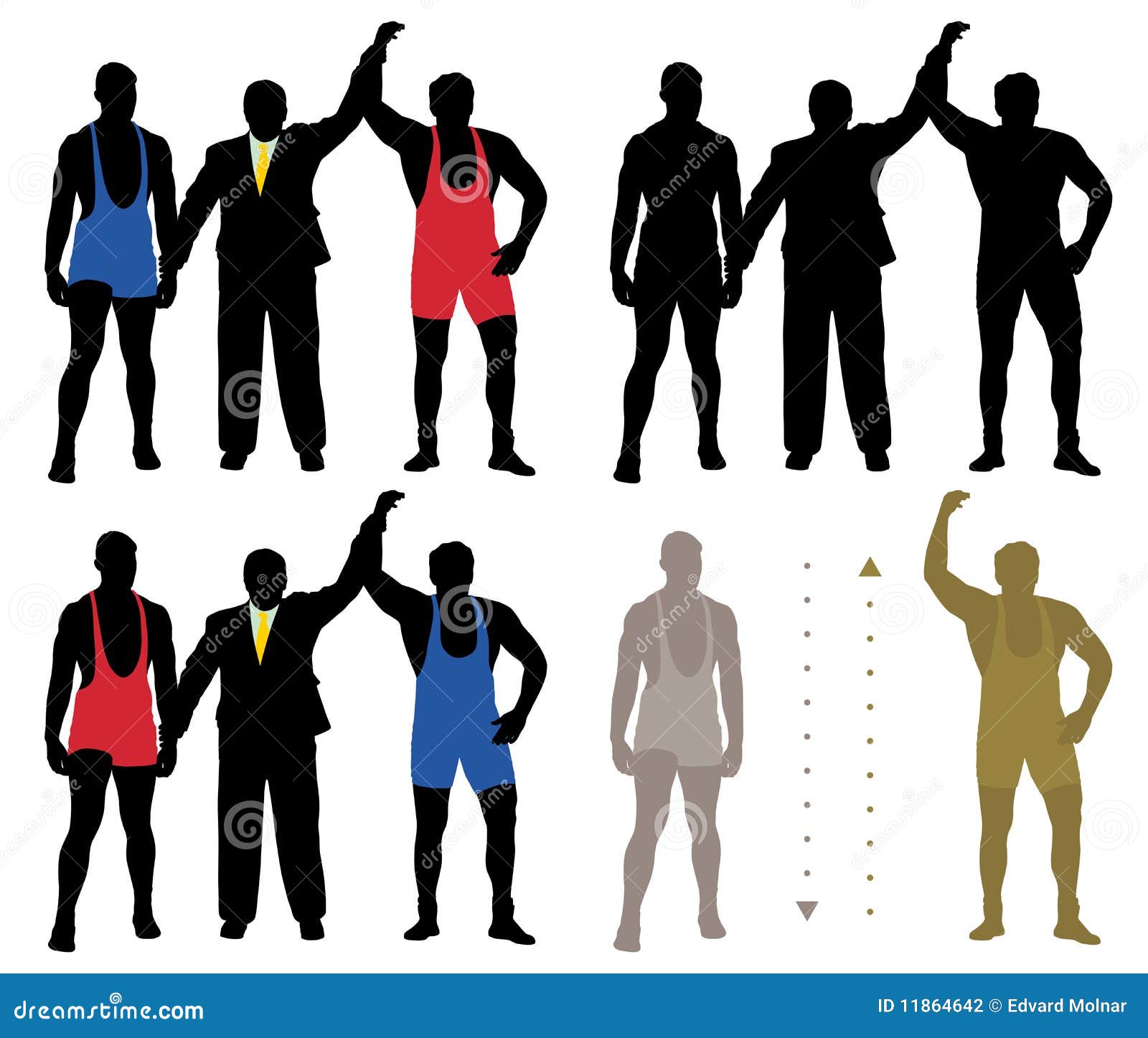 Wrestler winner stock vector. Illustration of clip, gesture - 11864642
