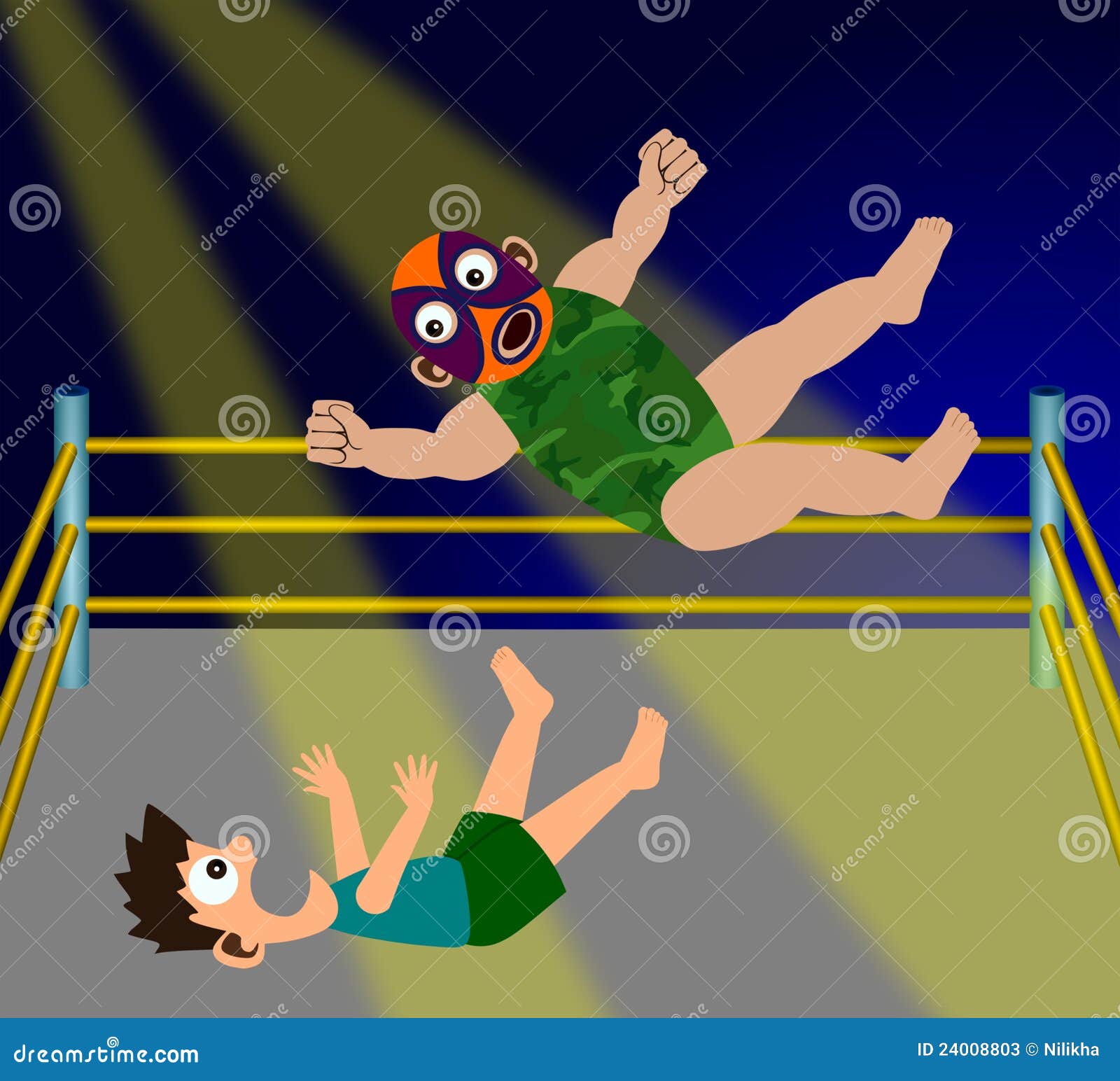 Wrestling stock illustration. Illustration of humorous - 24008803