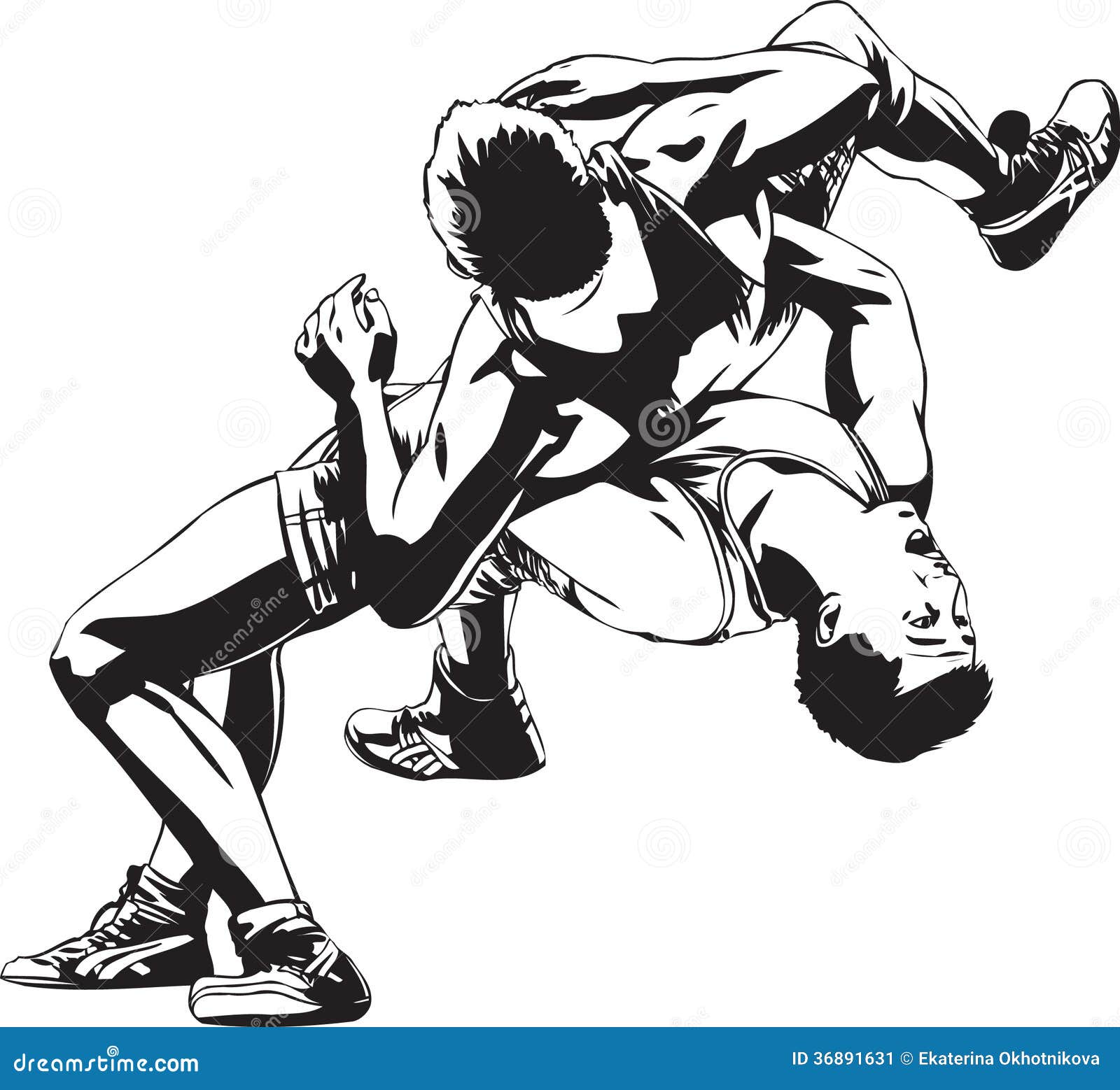 Sambo Wrestling Cartoon Vector | CartoonDealer.com #43822151