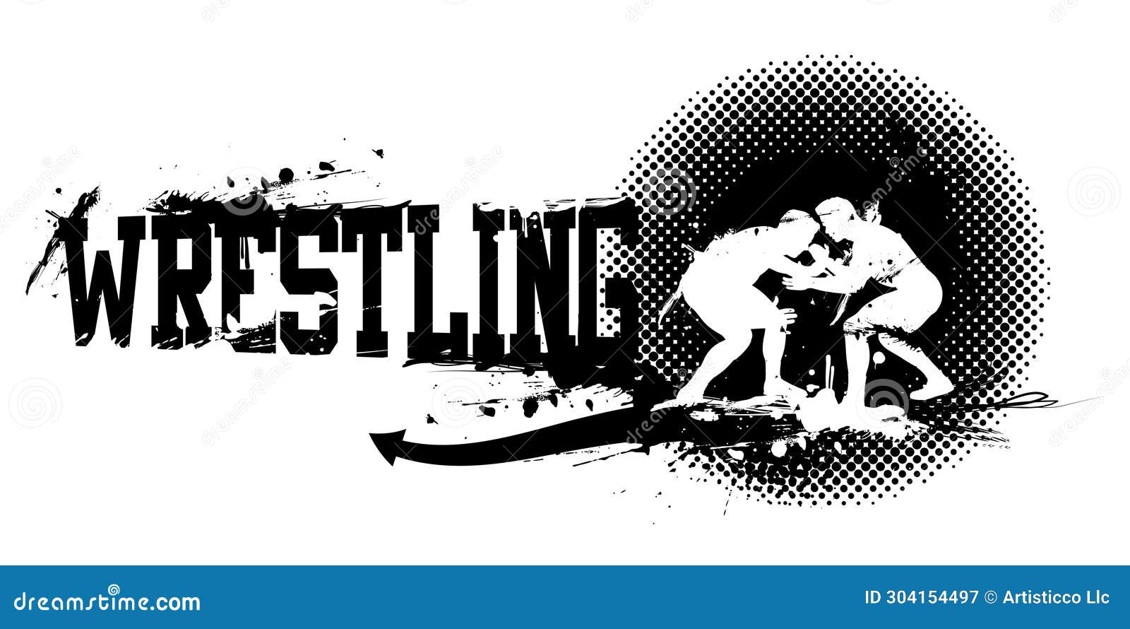 Wrestling Banner Vector Illustration Stock Vector - Illustration of ...