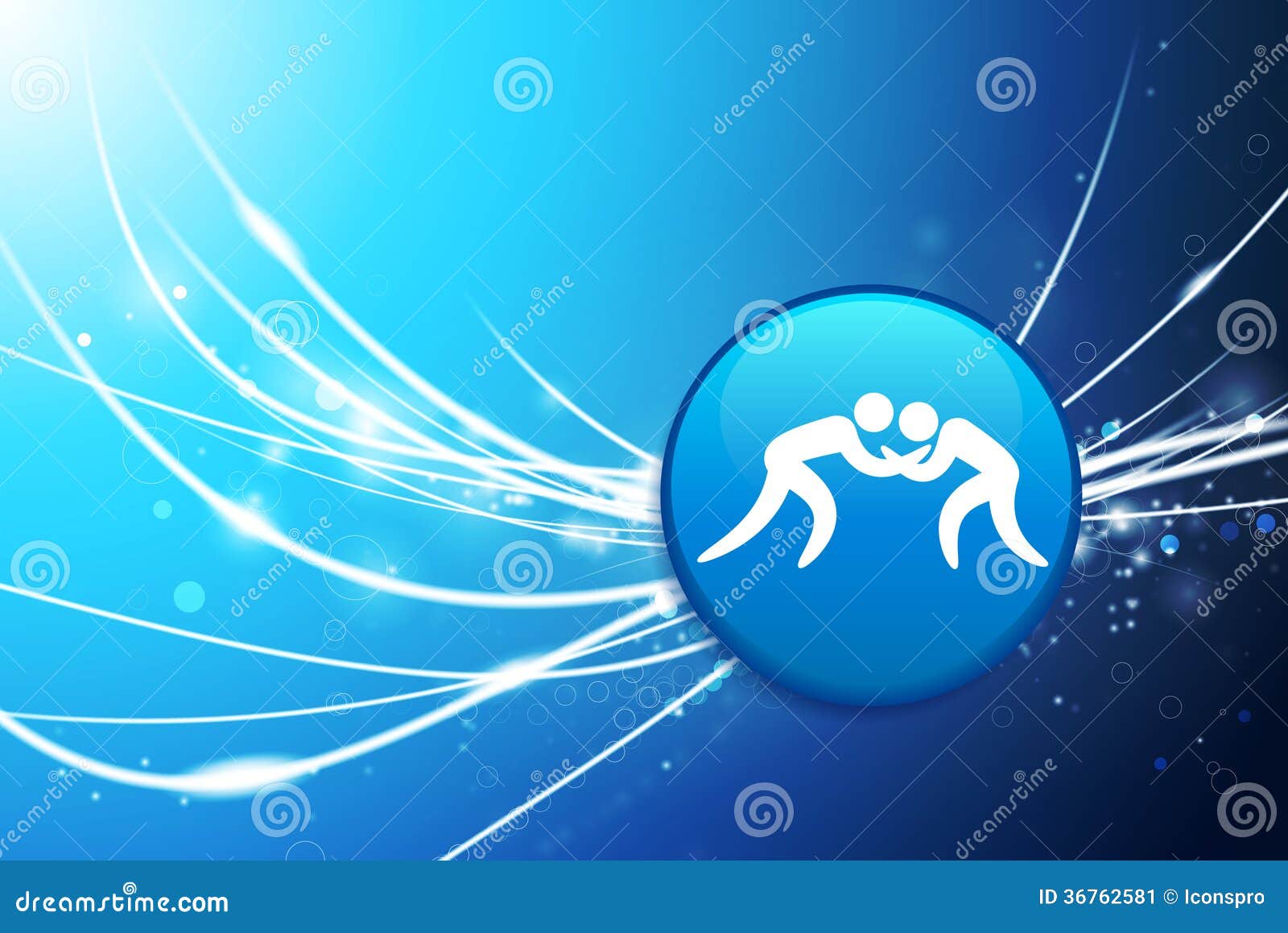 Wrestling Button on Blue Abstract Light Background Stock Illustration ...