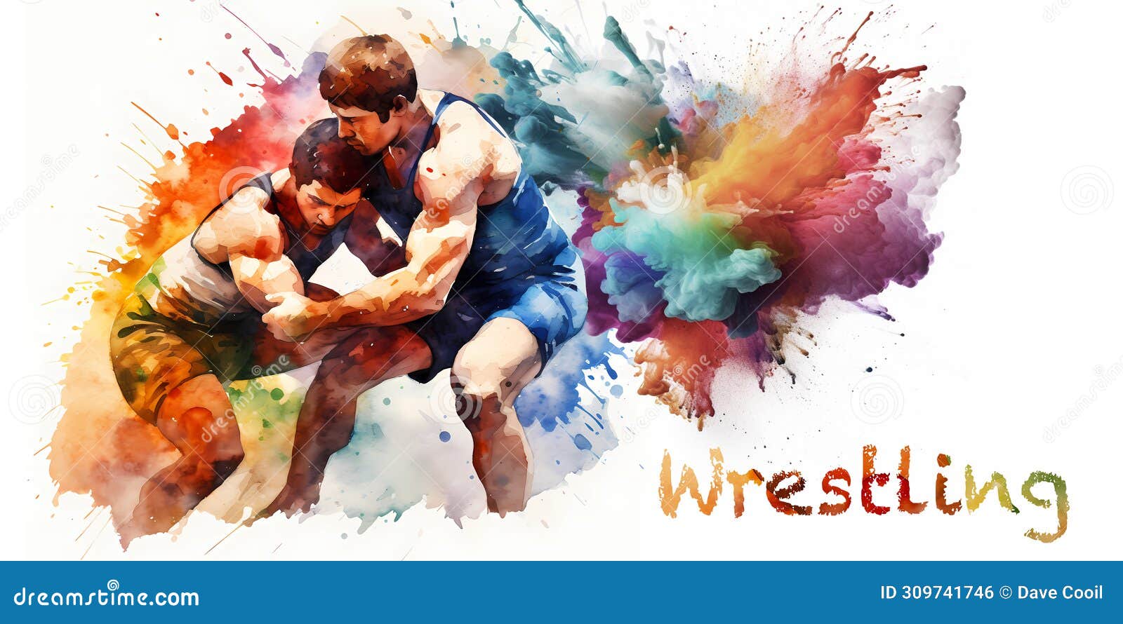 WRESTLING - Colourful Watercolour Web Banner for Olympic Wrestling ...