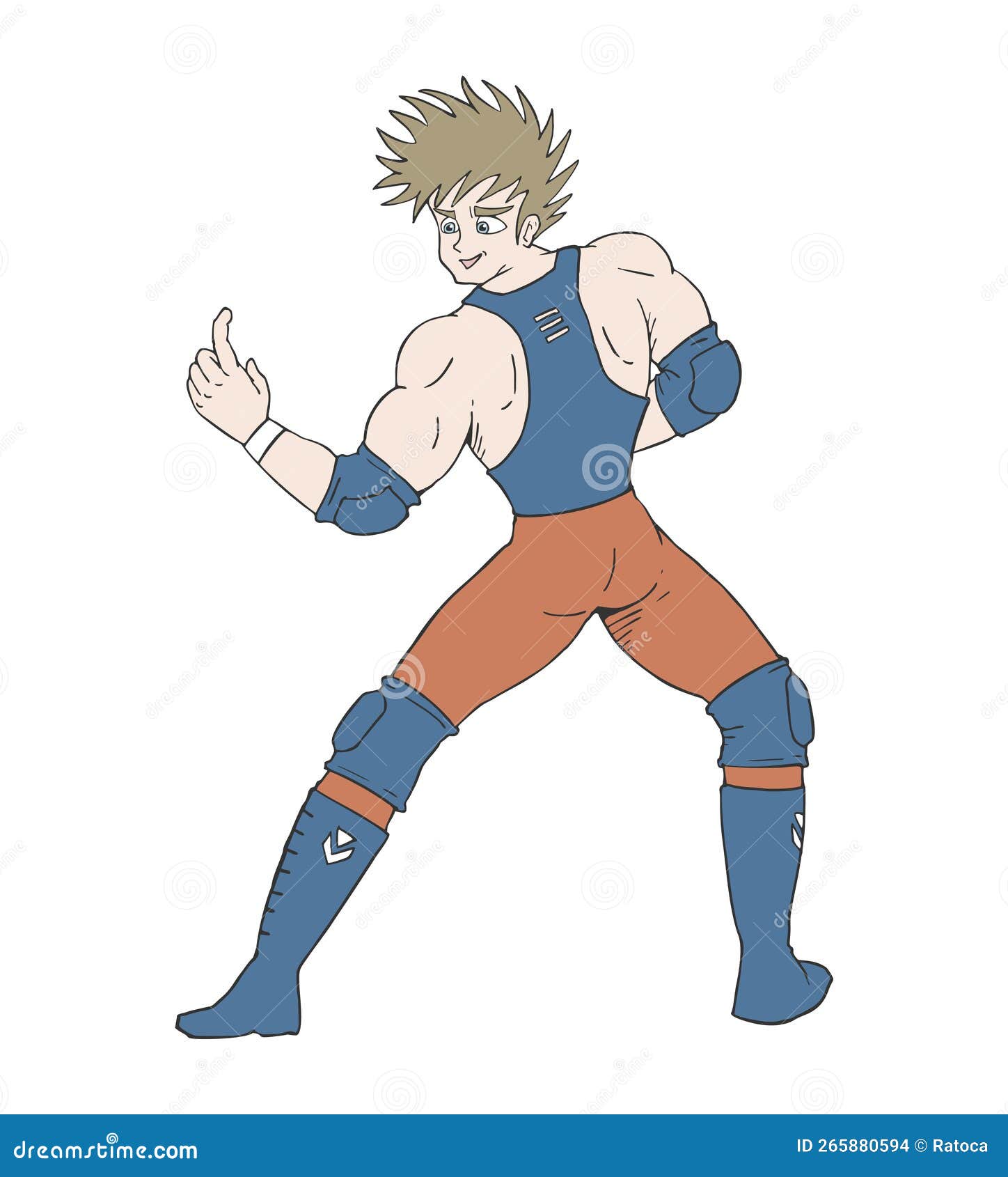 Wrestling Fighter Draw Vector Illustration | CartoonDealer.com #265880612