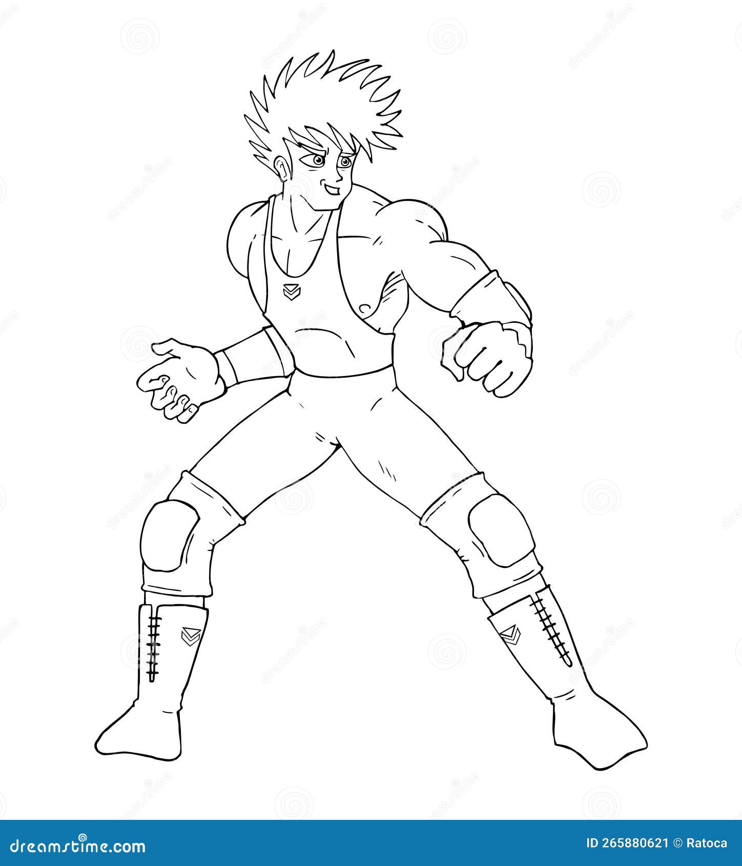 Wrestling Fighter Draw Vector Illustration | CartoonDealer.com #265880612