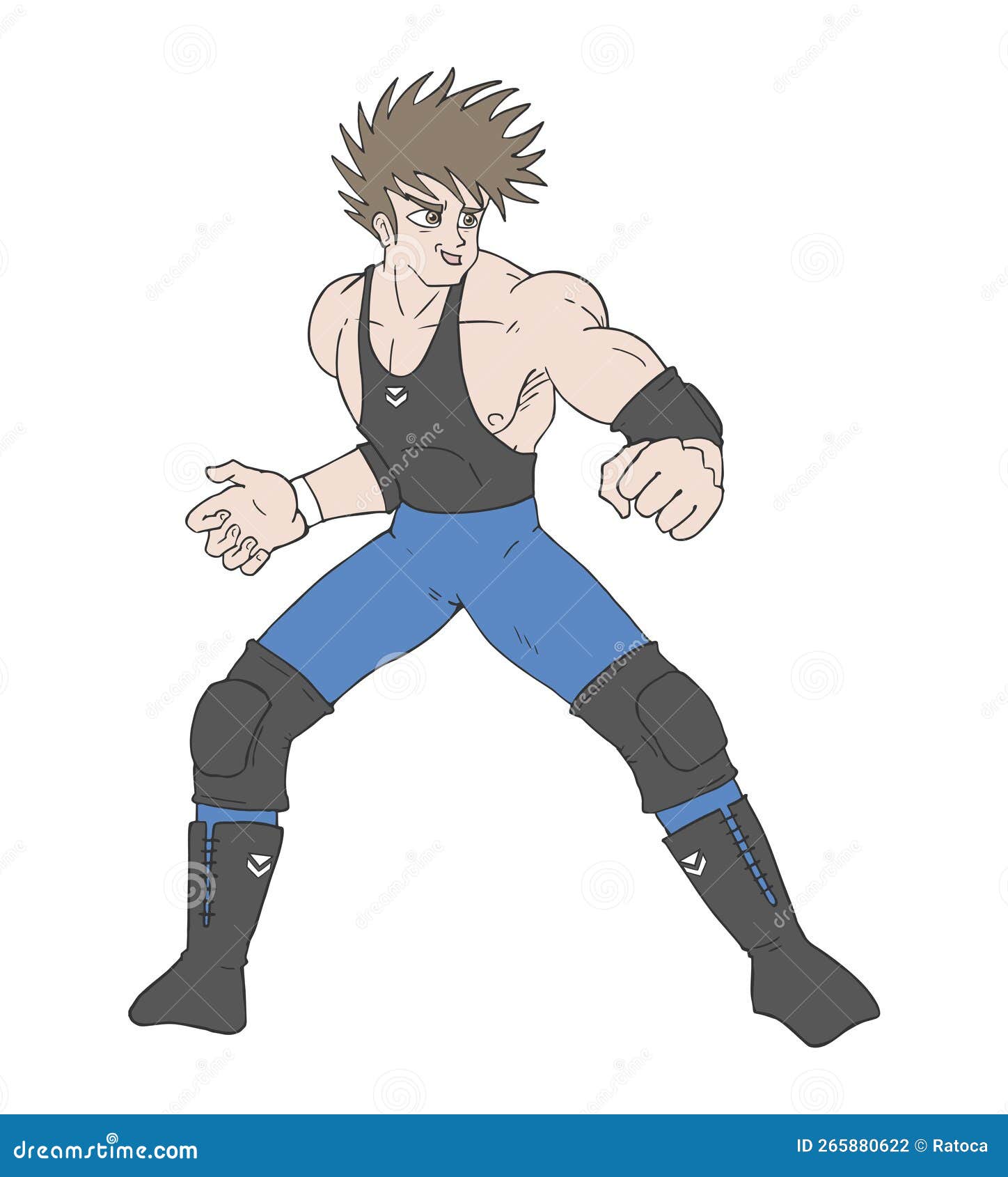Wrestling Fighter Draw Vector Illustration | CartoonDealer.com #265880612