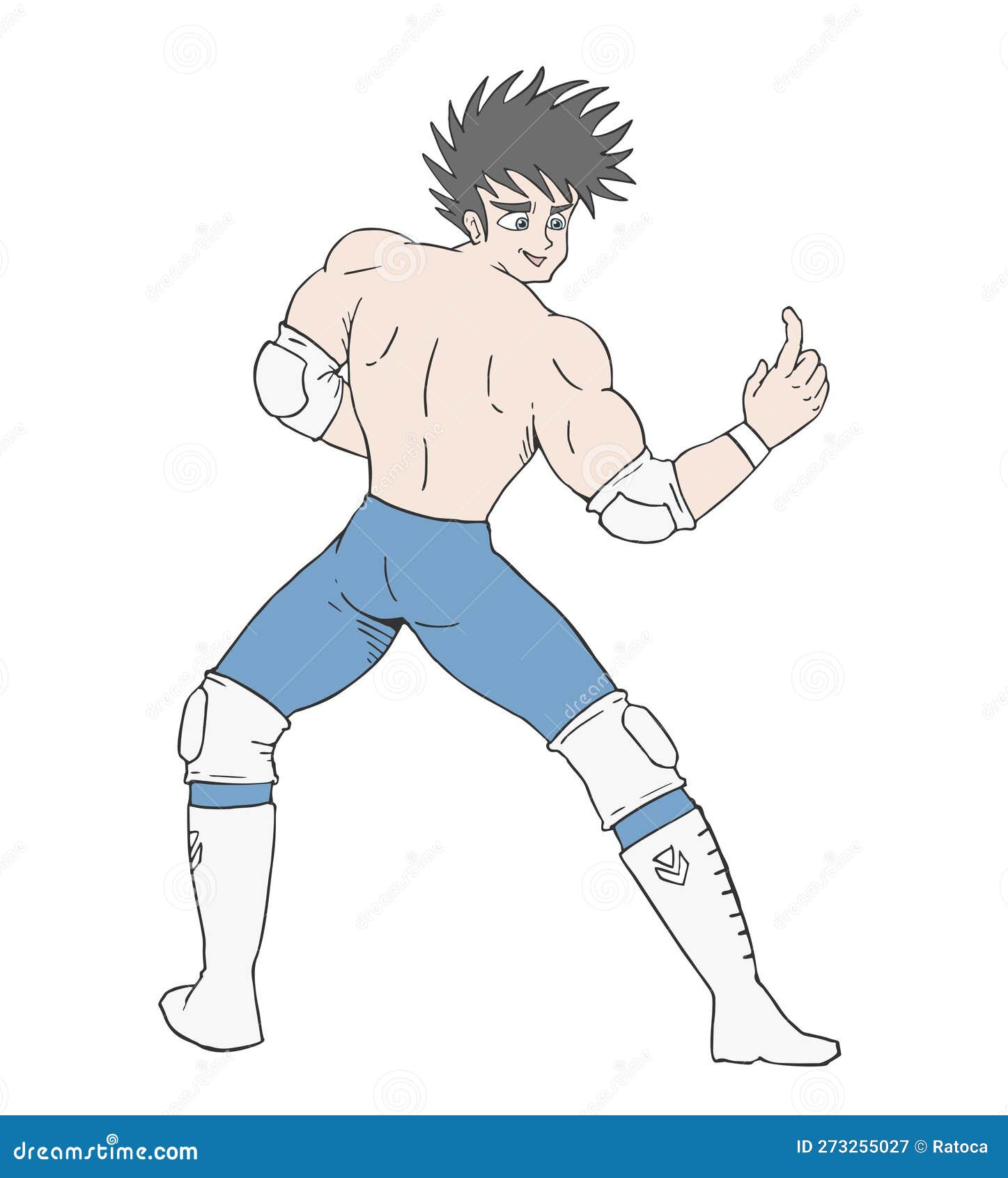 Wrestling Fighter Draw Vector Illustration | CartoonDealer.com #265880612