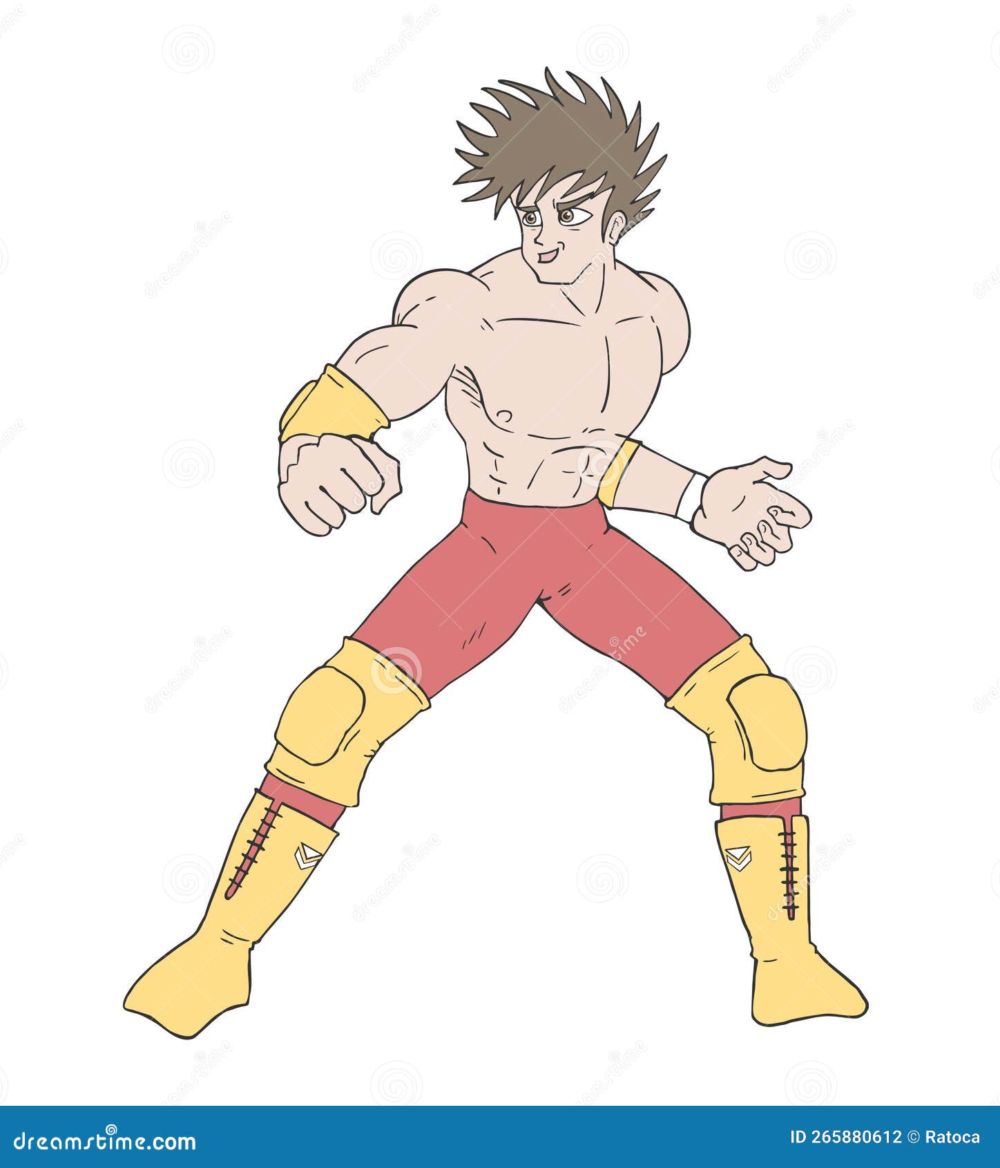 Wrestling Fighter Draw Vector Illustration | CartoonDealer.com #265880612