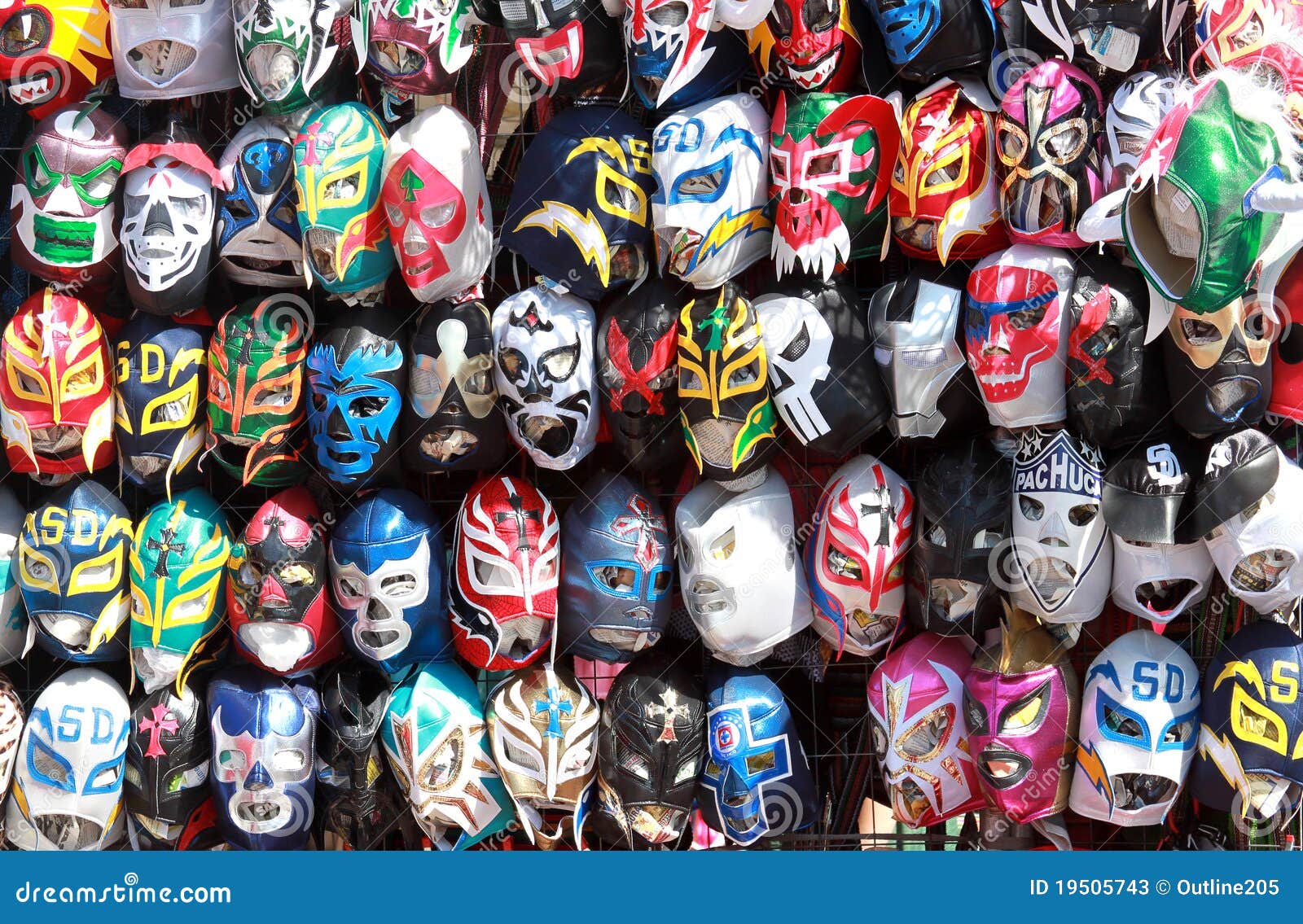 Wrestling luchador masks editorial stock photo. Image of spanish - 19505743