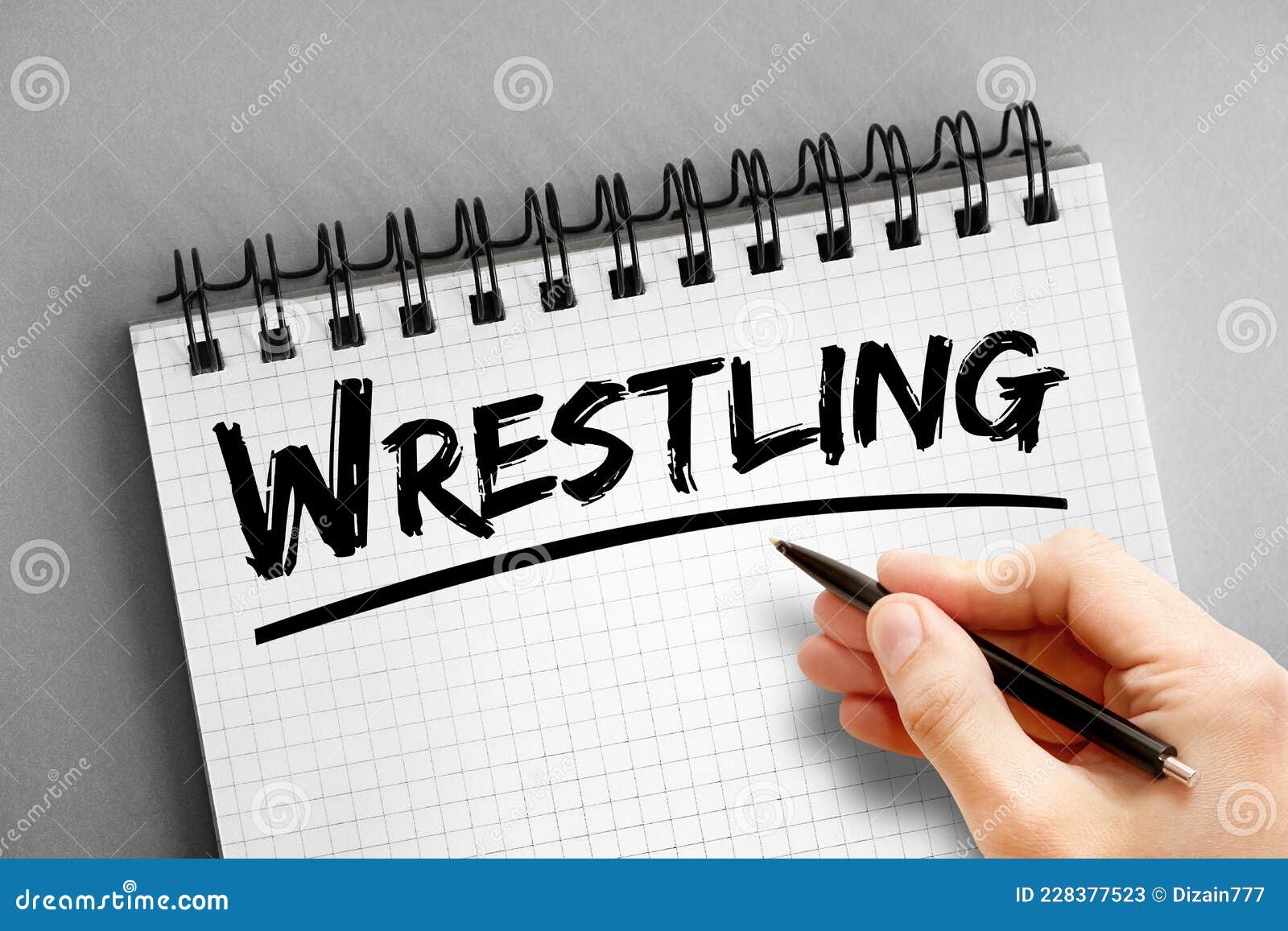 Wrestling Text on Notepad, Concept Background Stock Image - Image of ...