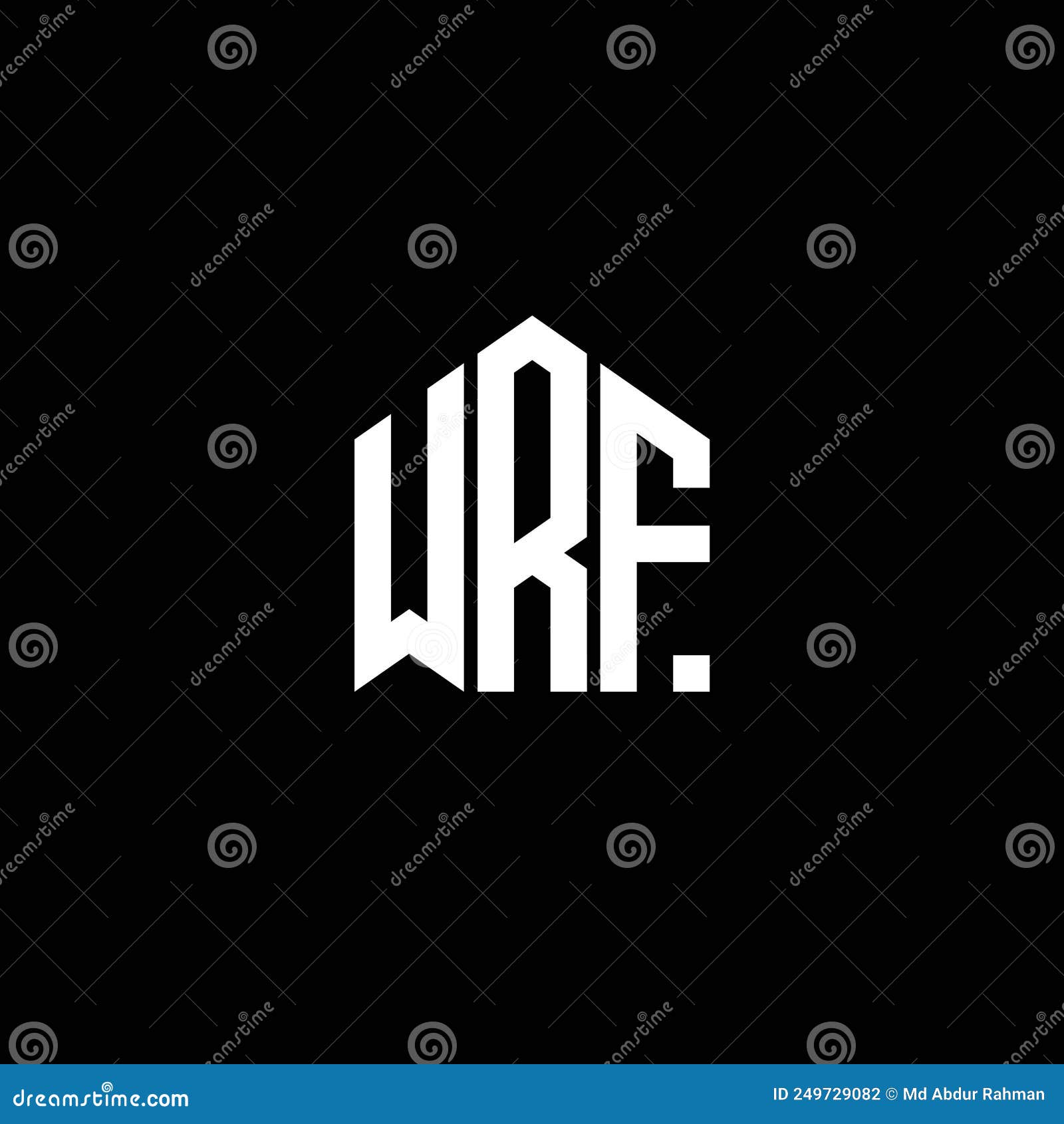 WRF Letter Logo Design on BLACK Background. WRF Creative Initials ...