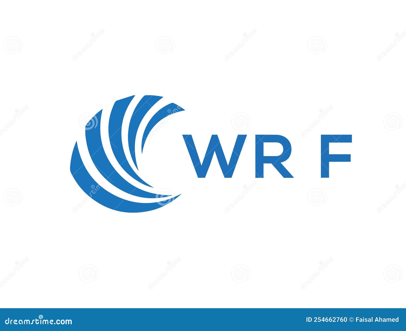 WRF Letter Logo Design on White Background. WRF Creative Circle Letter ...