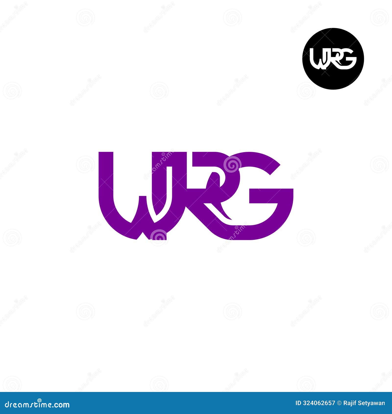 WRG Logo Letter Monogram Design Initials Stock Vector - Illustration of ...