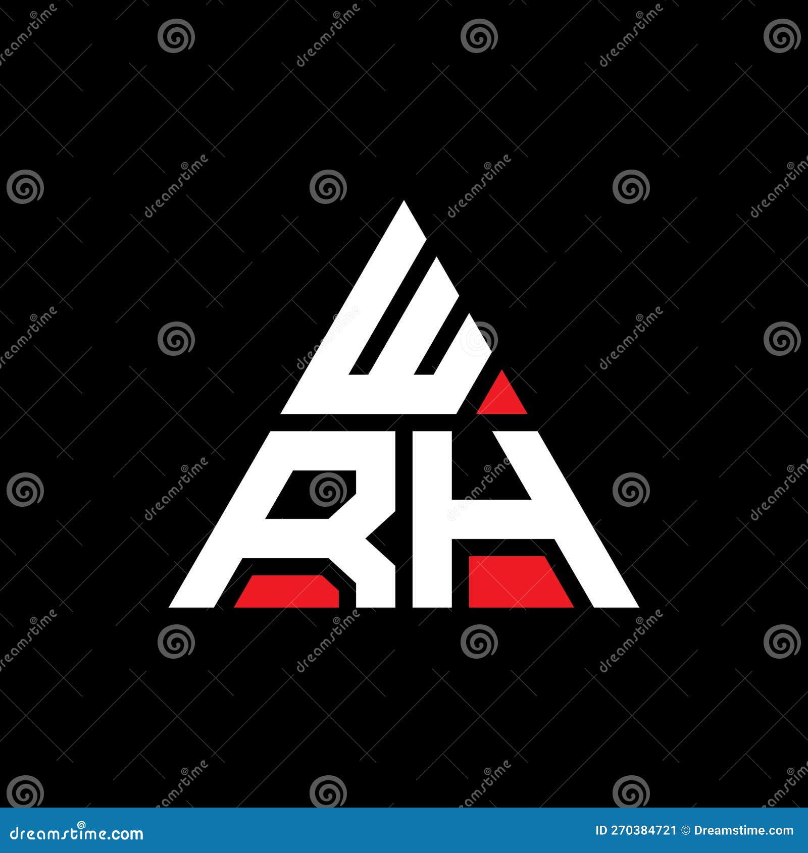 WRH Triangle Letter Logo Design with Triangle Shape. WRH Triangle Logo ...