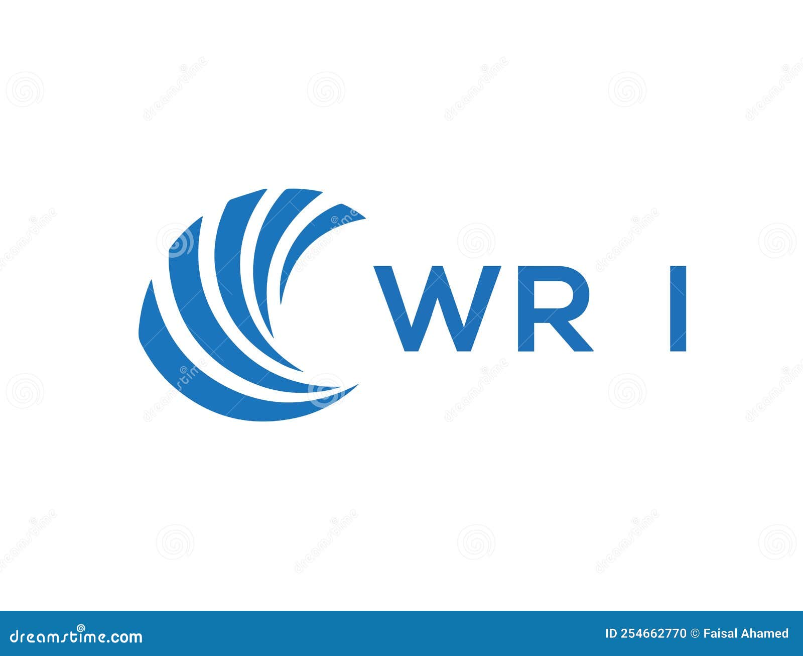 WRI Letter Logo Design on White Background. WRI Creative Circle Letter ...