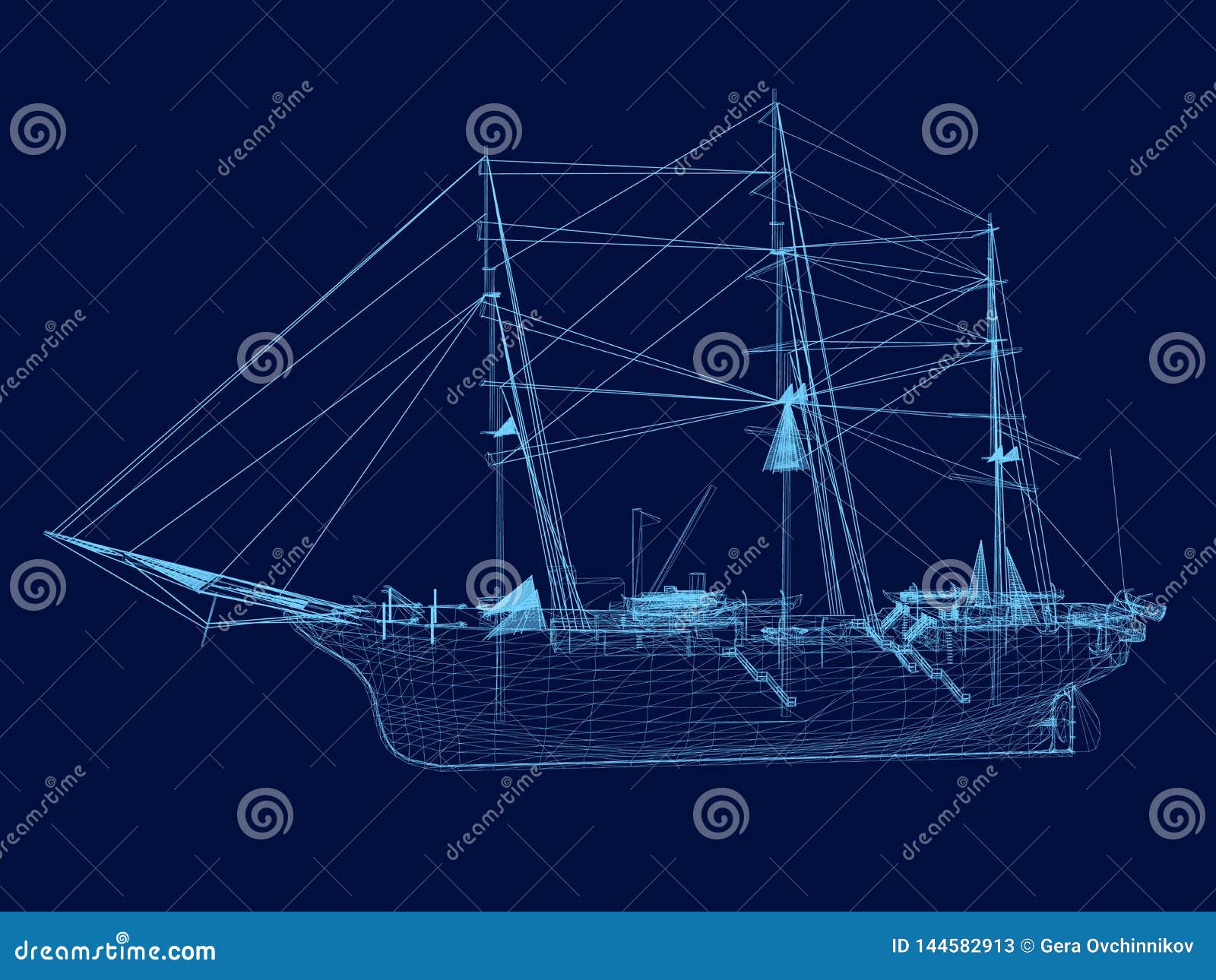 Wrieframe of an Old Sailing Ship. Side View Stock Vector - Illustration ... Wrieframe of an Old Sailing Ship. Side View Stock Vector - Illustration ...