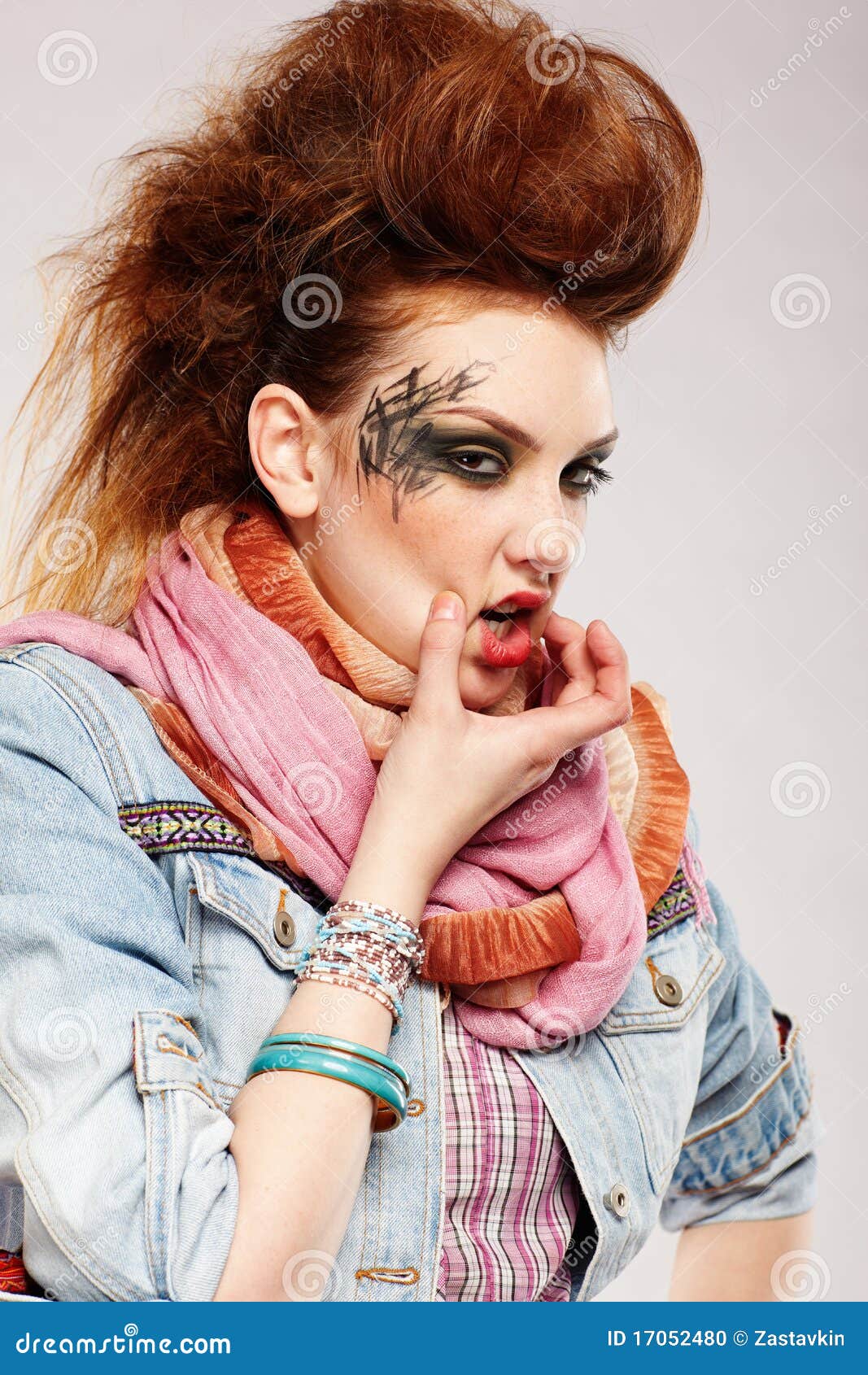 Wriggling glam punk girl stock photo. Image of 80th, body - 17052480
