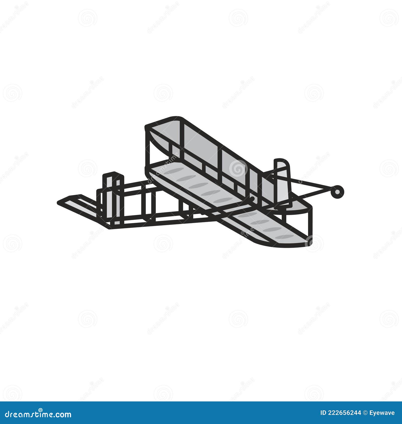Wright Flyer Isolated Vector Illustration Stock Vector - Illustration ...