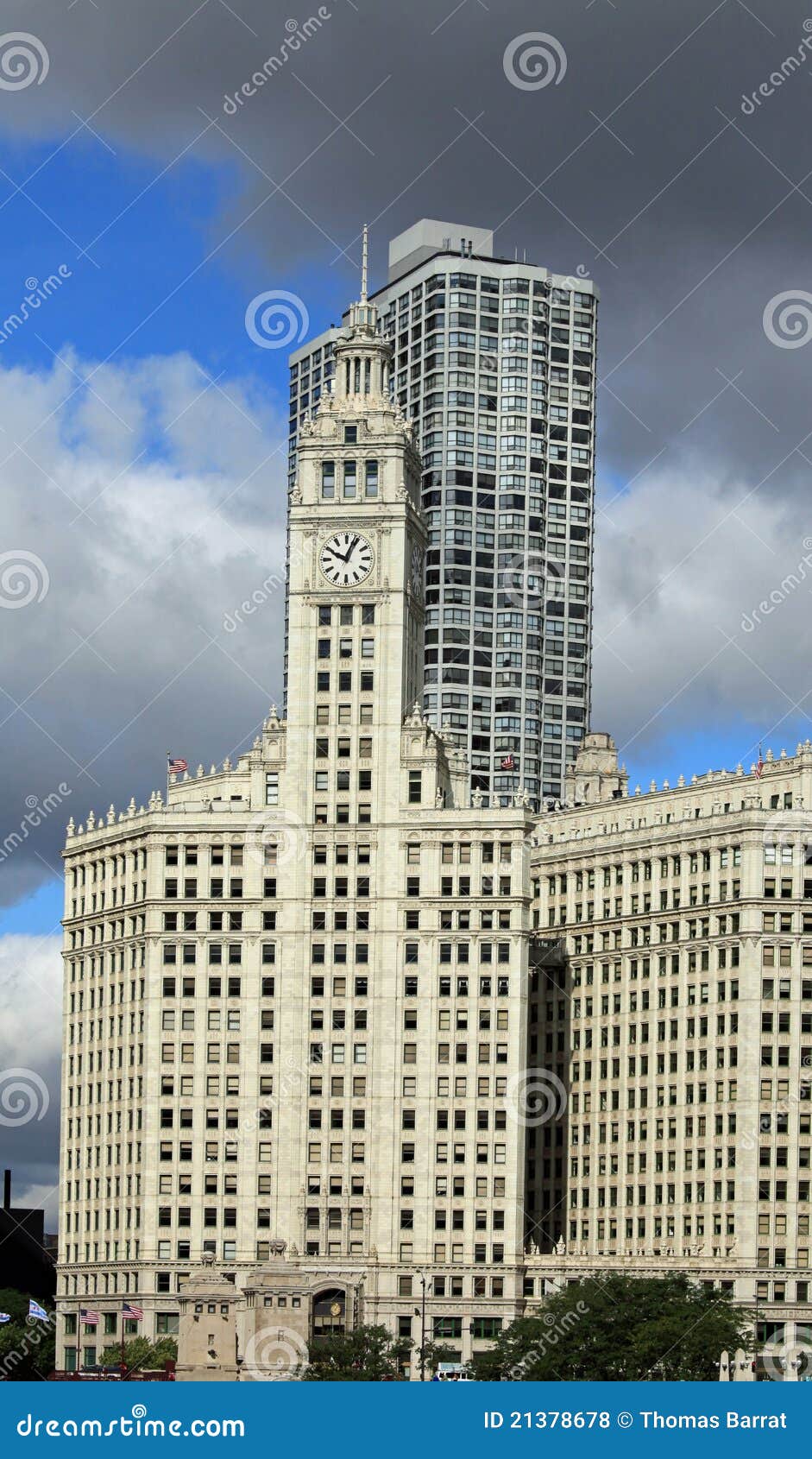 Wrigley Building Clock Tower Editorial Stock Photo - Image of wrigley ...
