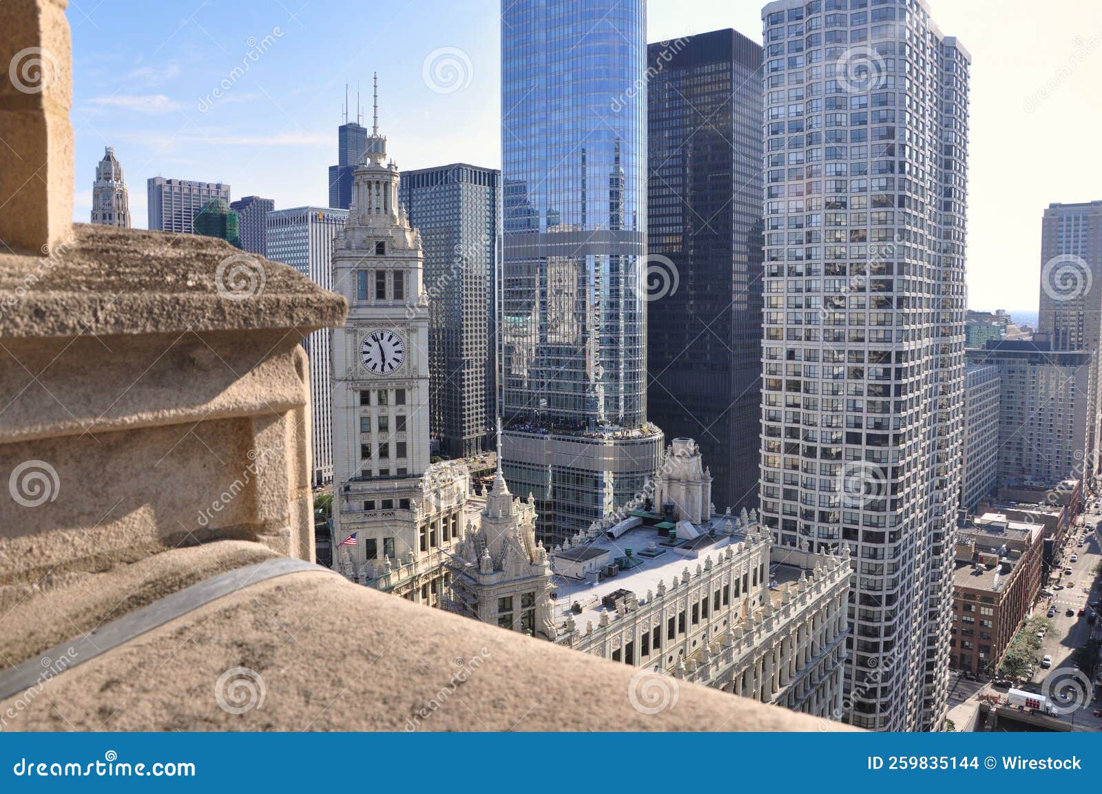 Wrigley Building Clock Tower Editorial Stock Image - Image of clock ...