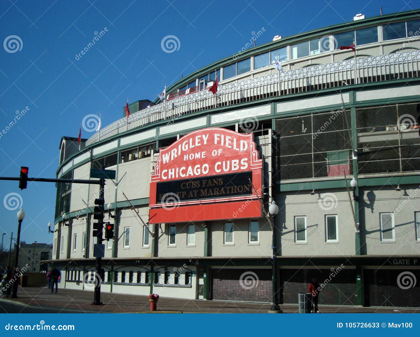 Wrigley Field Chicago editorial stock photo. Image of beauty - 105726633