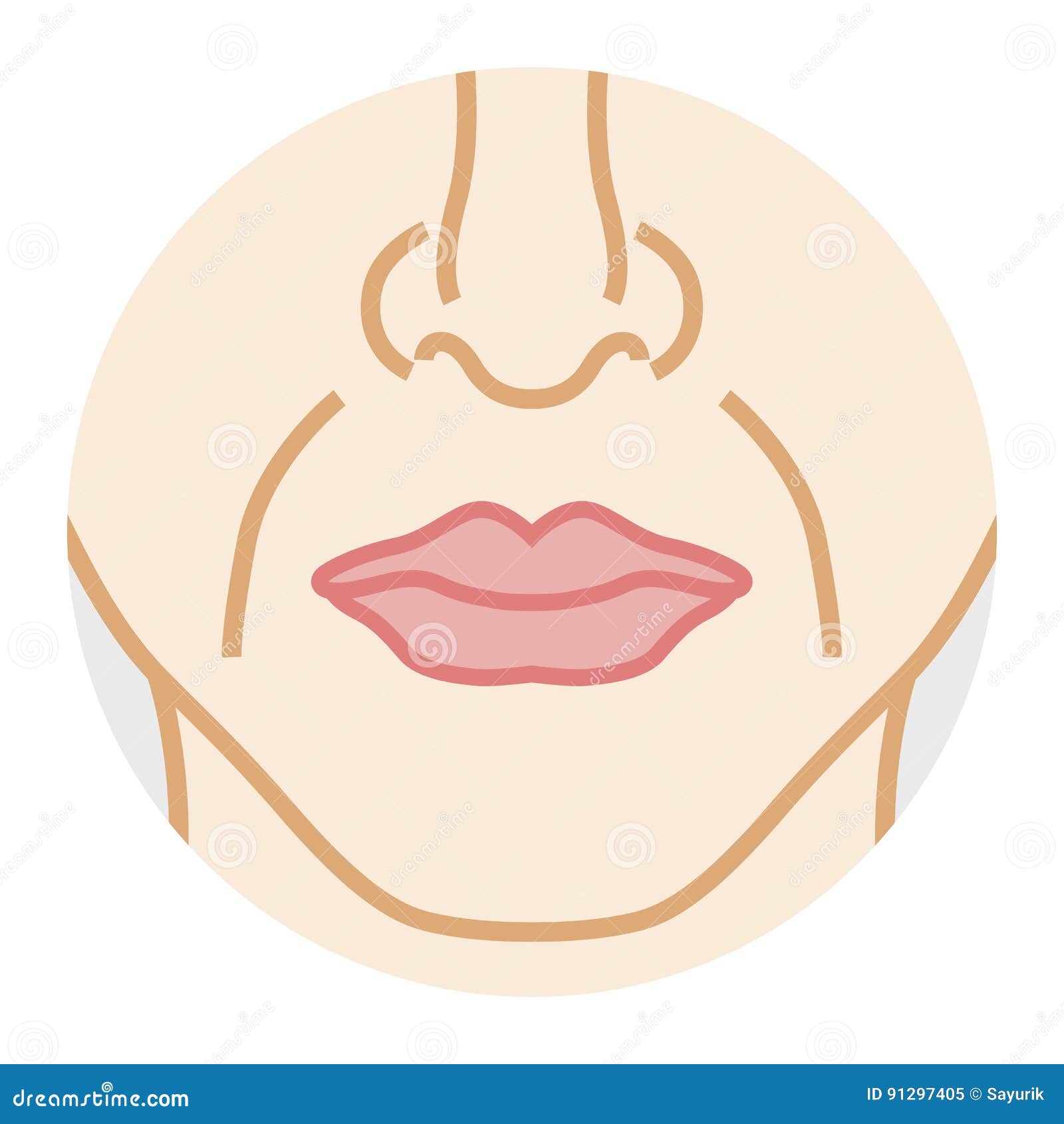 Wrinkle -laugh lines stock vector. Illustration of lines - 91297405