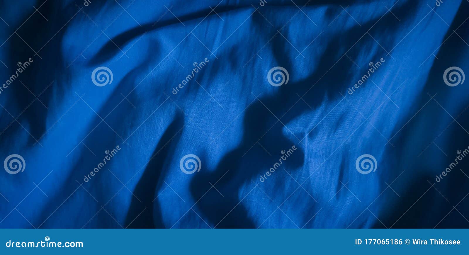 Wrinkled Blue Fabric Texture Background Stock Photo - Image of fold ...