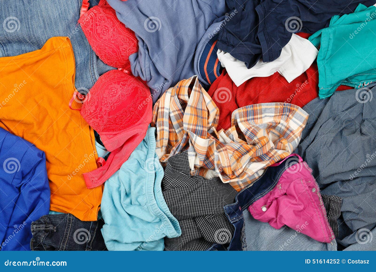 Wrinkled clothes stock photo. Image of fabric, heap, colorful - 51614252