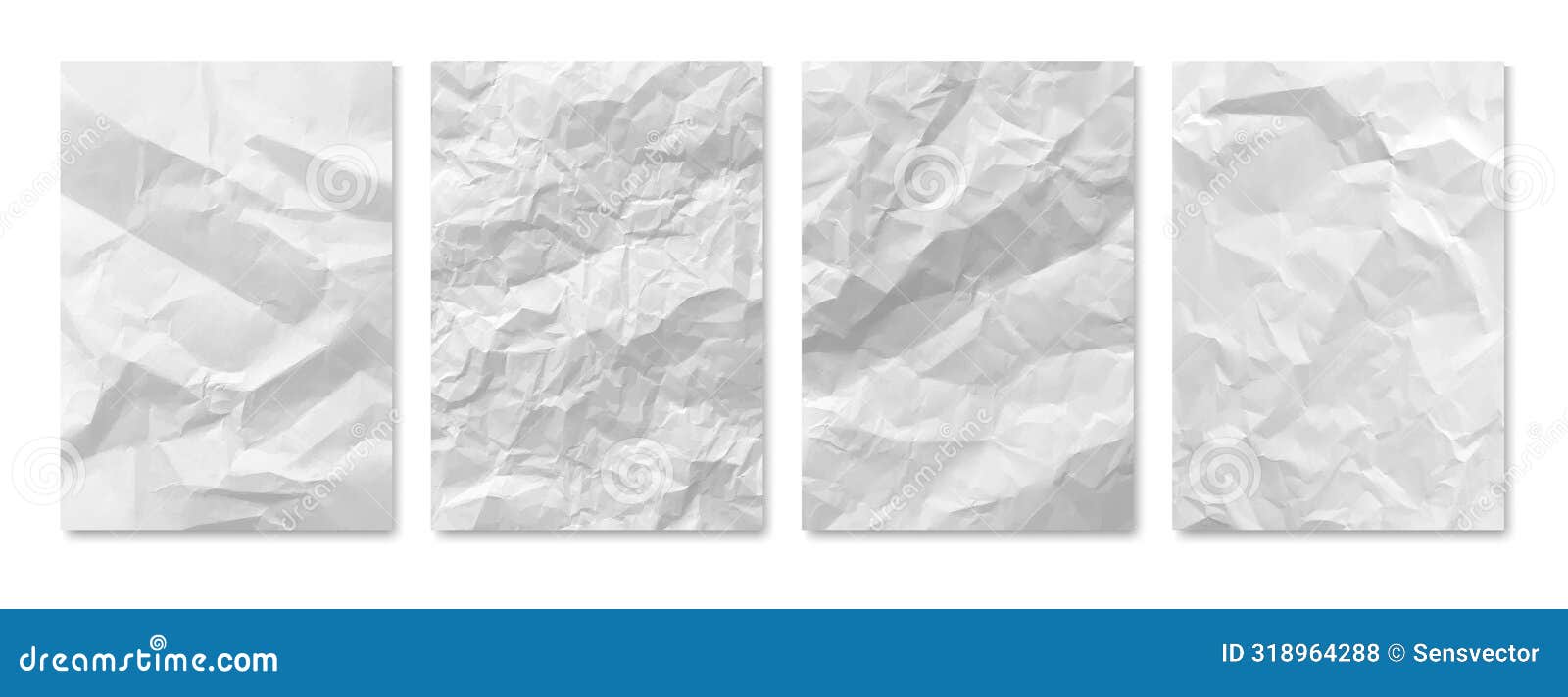 Wrinkled Creased Paper Page, Blank Sheet Stock Vector - Illustration of ...