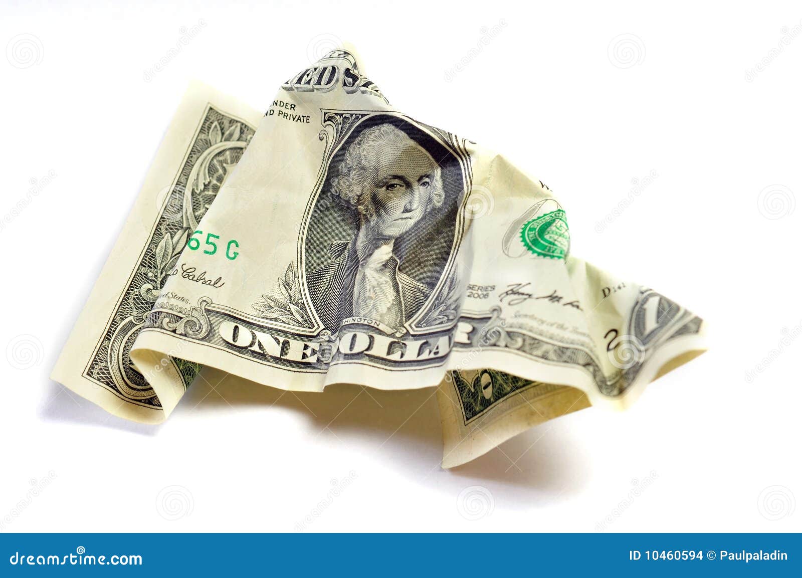 Wrinkled crumpled dollar stock photo. Image of paper - 10460594