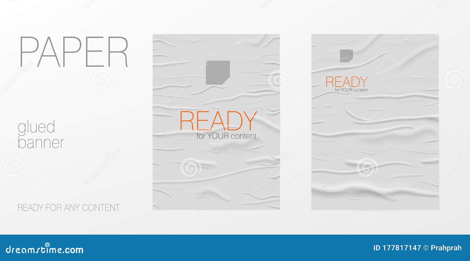 Wrinkled Glued Paper Poster Ready for Content Stock Vector ...