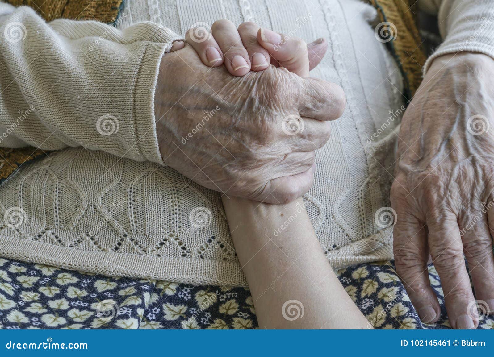 Wrinkled Hand Holding a Younger Hand Stock Image - Image of generations ...