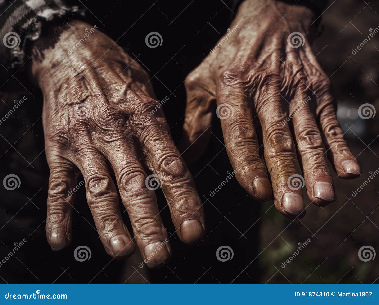 Wrinkled Hands of an Old Caucasian Man Stock Photo - Image of elder ...