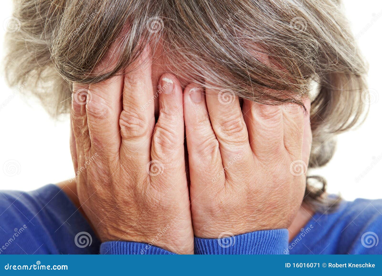 Wrinkled hands over face stock image. Image of frustration - 16016071