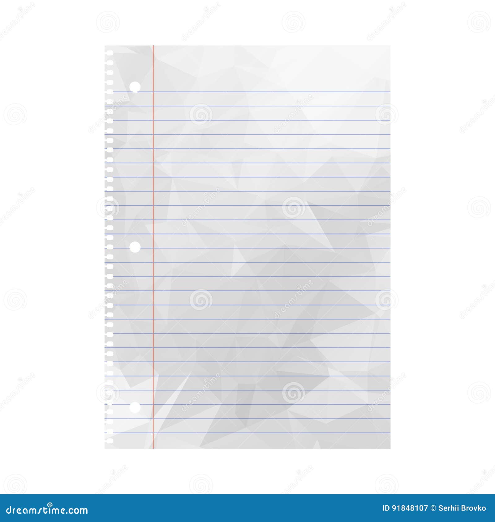 Wrinkled Note Paper. Notebook Paper with Lines Stock Vector ...