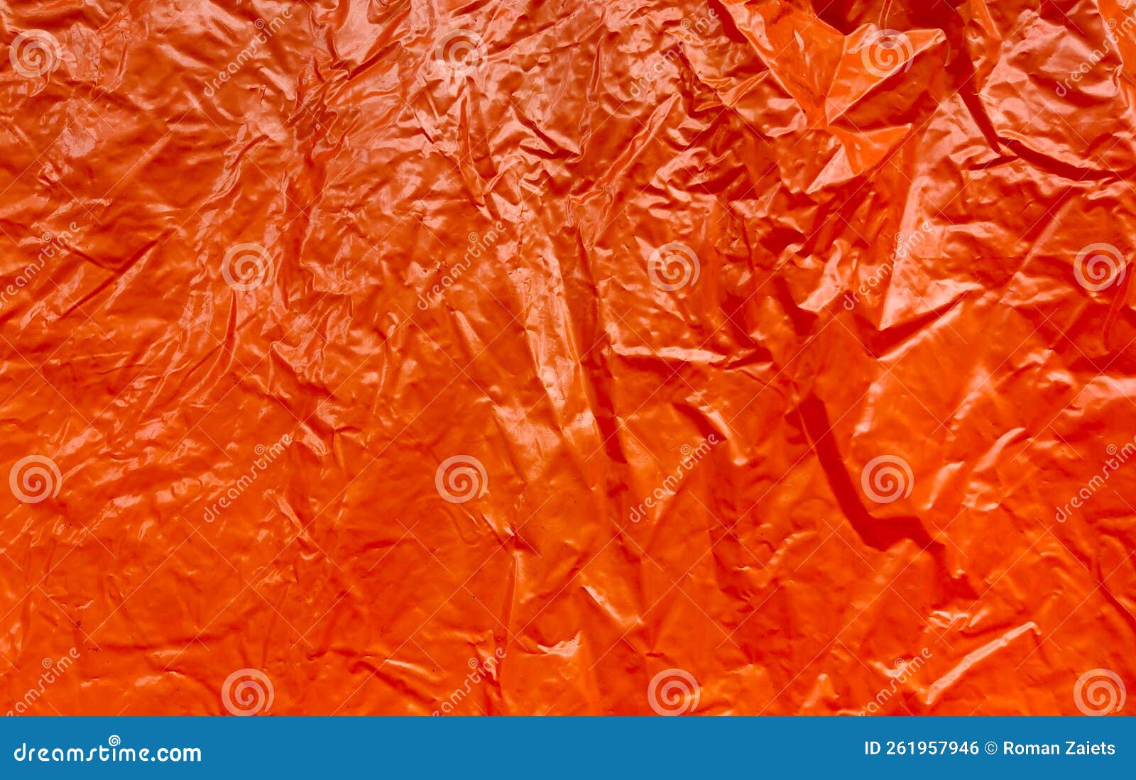 Wrinkled Orange Glossy Paper As a Background Texture Stock Photo ...